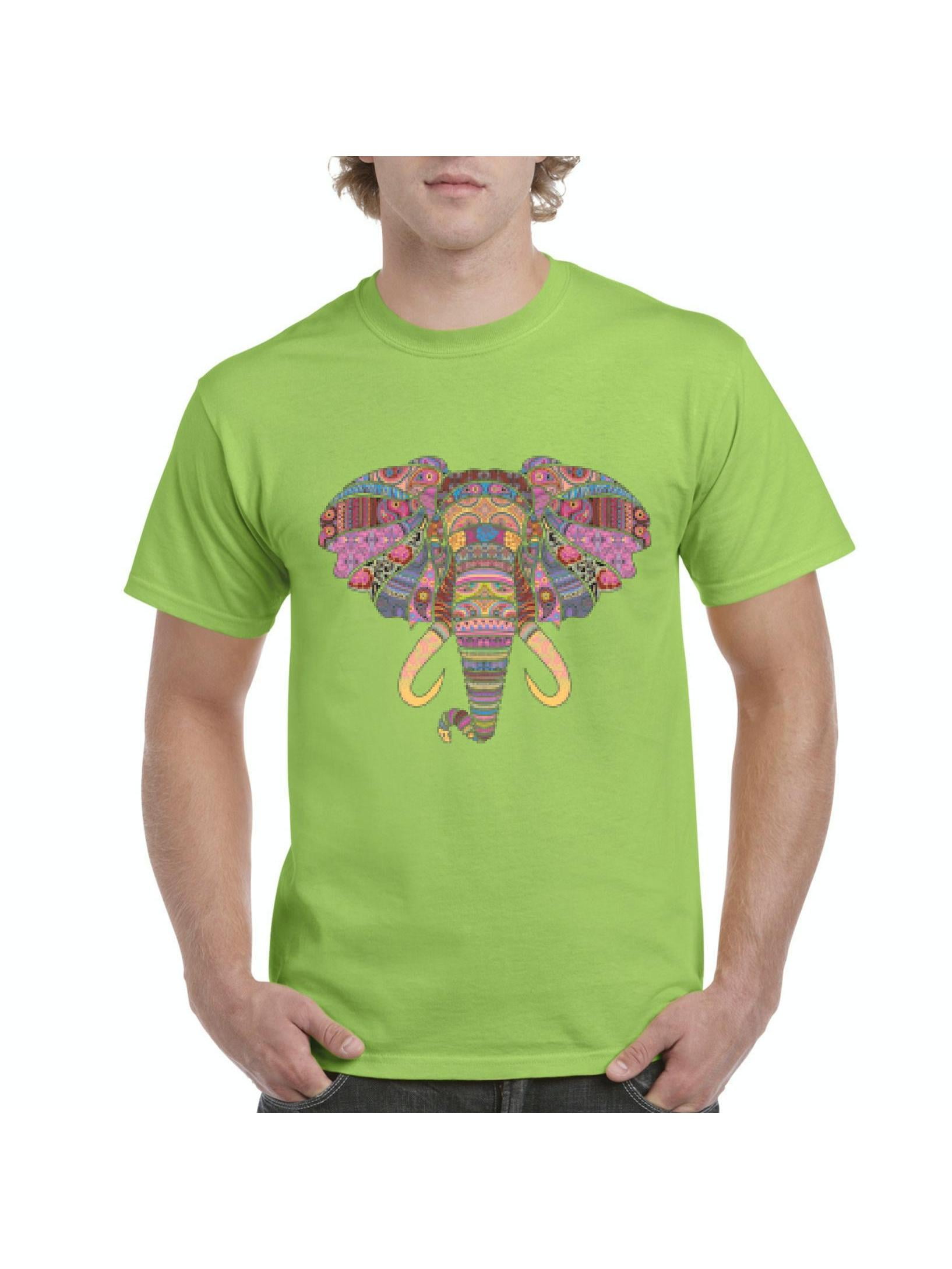NIB - Men's T-Shirt Short Sleeve - Elephant Mosaic - Walmart.com