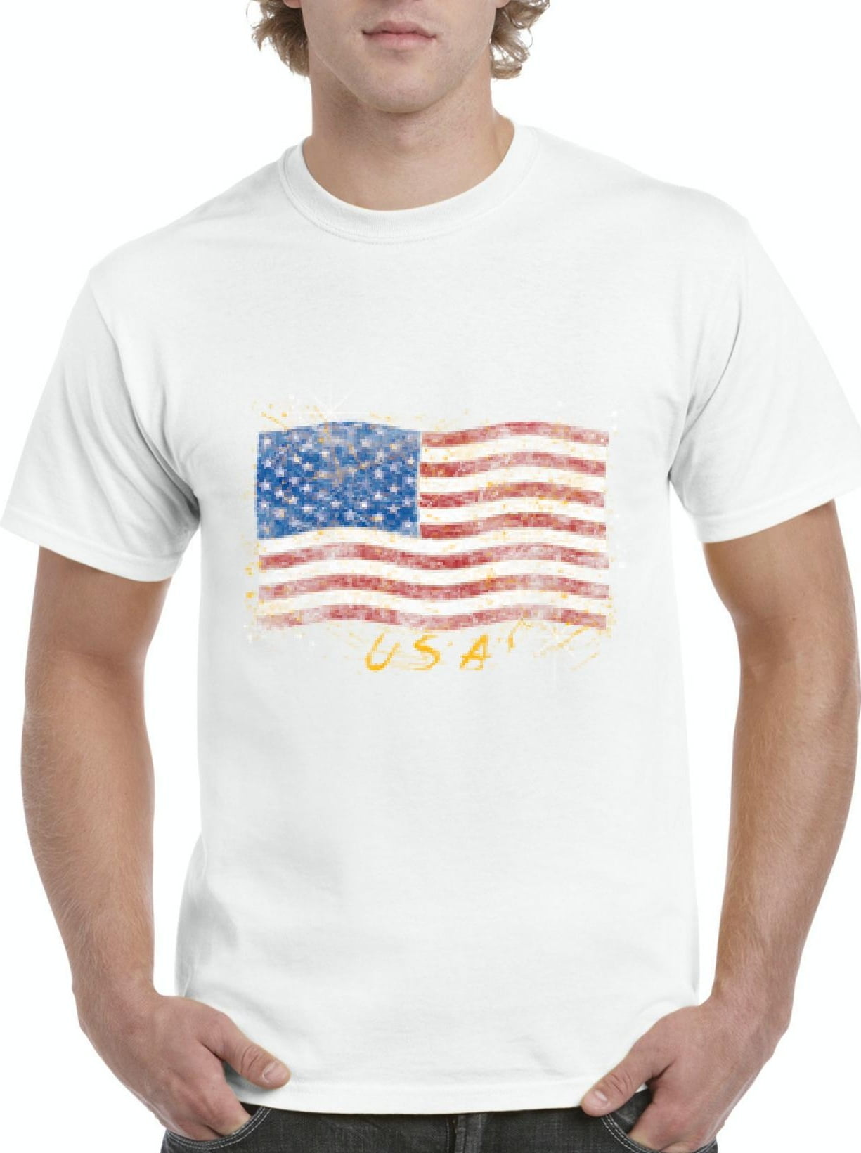 NIB - Men's T-Shirt Short Sleeve, up to Men Size 5XL - American Flag ...