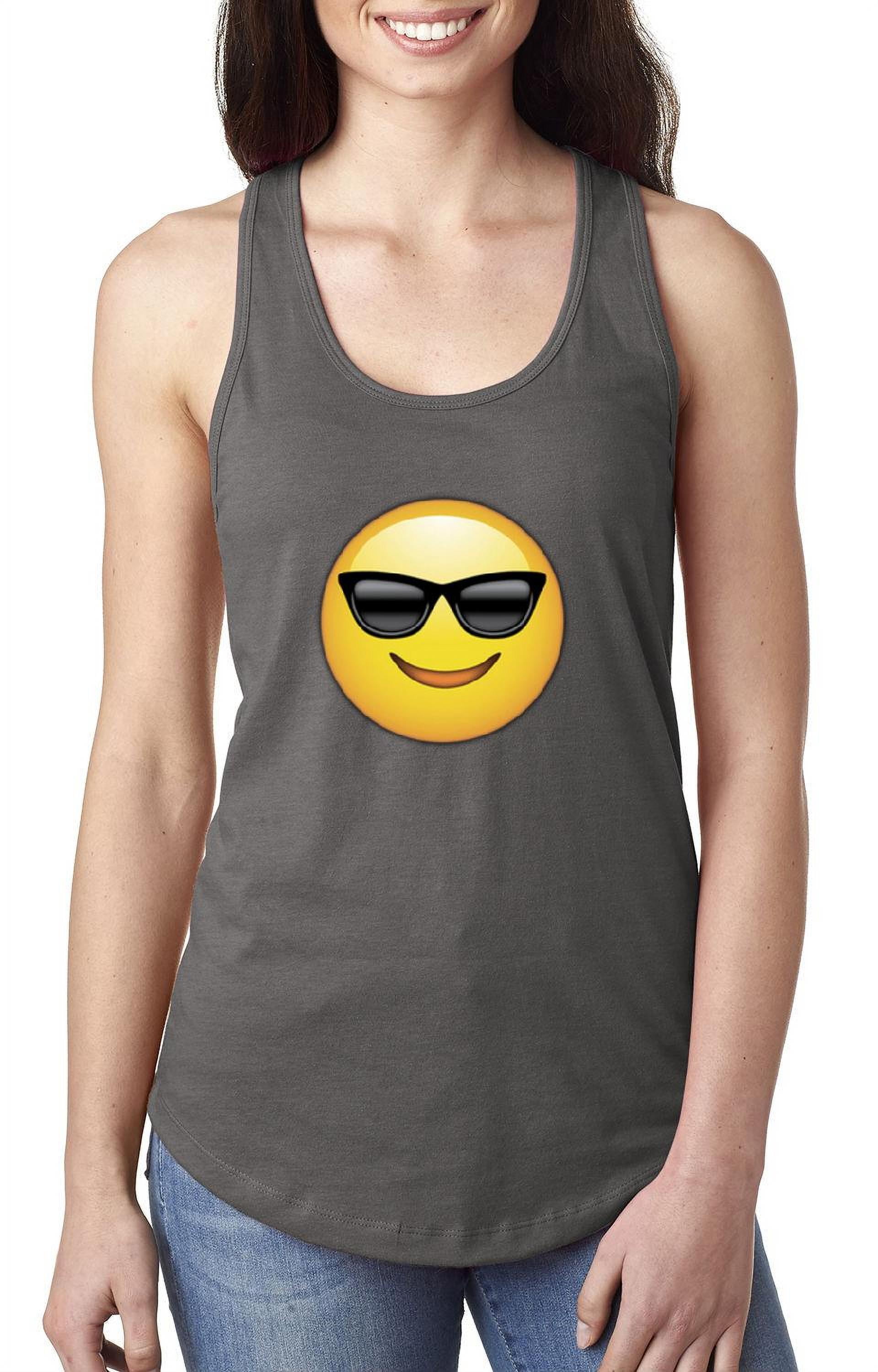 NIB - Women's Racerback Tank Top - Emoji with Sunglasses - Walmart.com