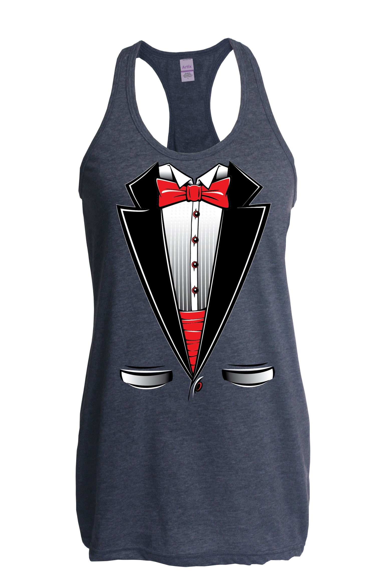 NIB - Women's Racerback Tank Top - Tuxedo Prom Costume - Walmart.com