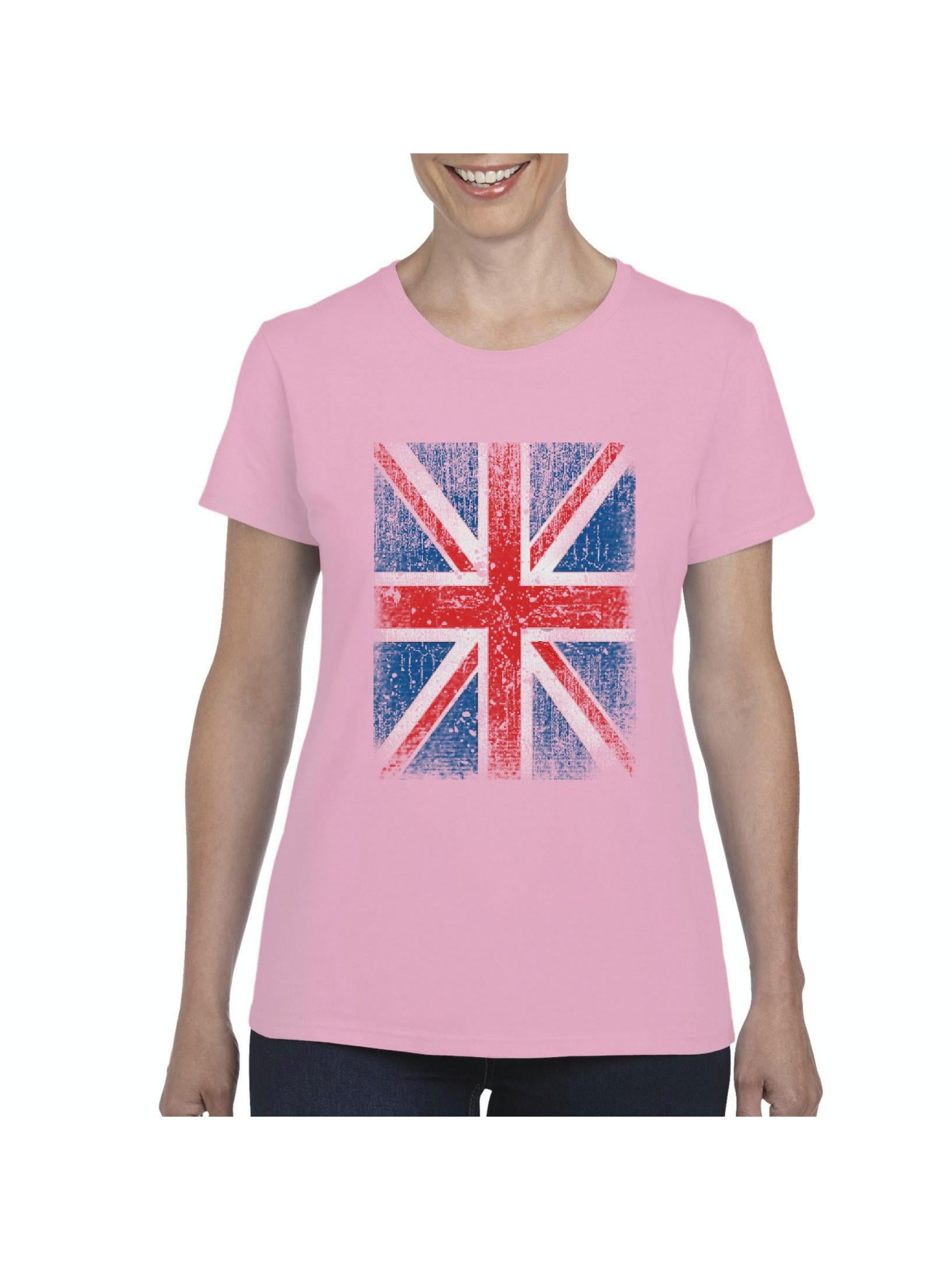 NIB - Women's T-Shirt Short Sleeve - Union Jack British Flag - Walmart.com