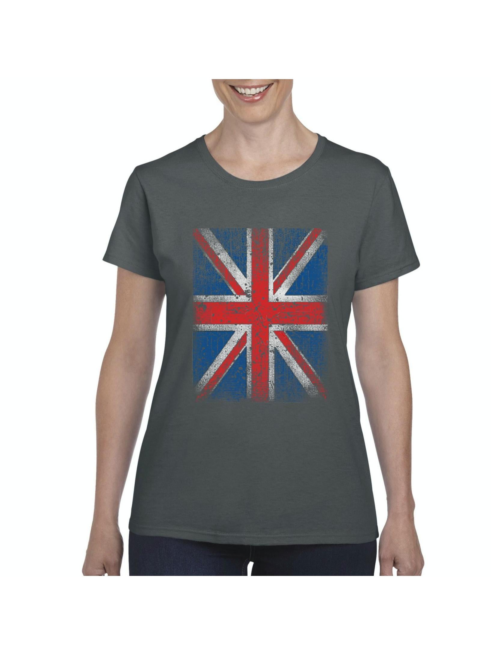 NIB - Women's T-Shirt Short Sleeve - Union Jack British Flag - Walmart.com
