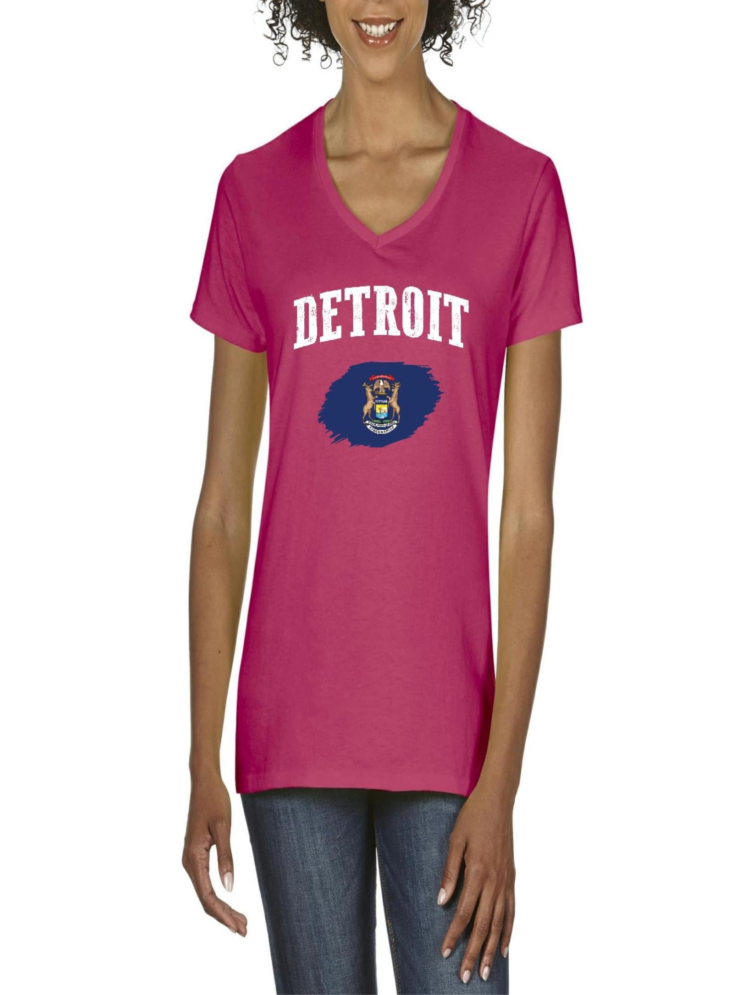 NIB - Women's T-Shirt V-Neck Short Sleeve - Detroit - Walmart.com