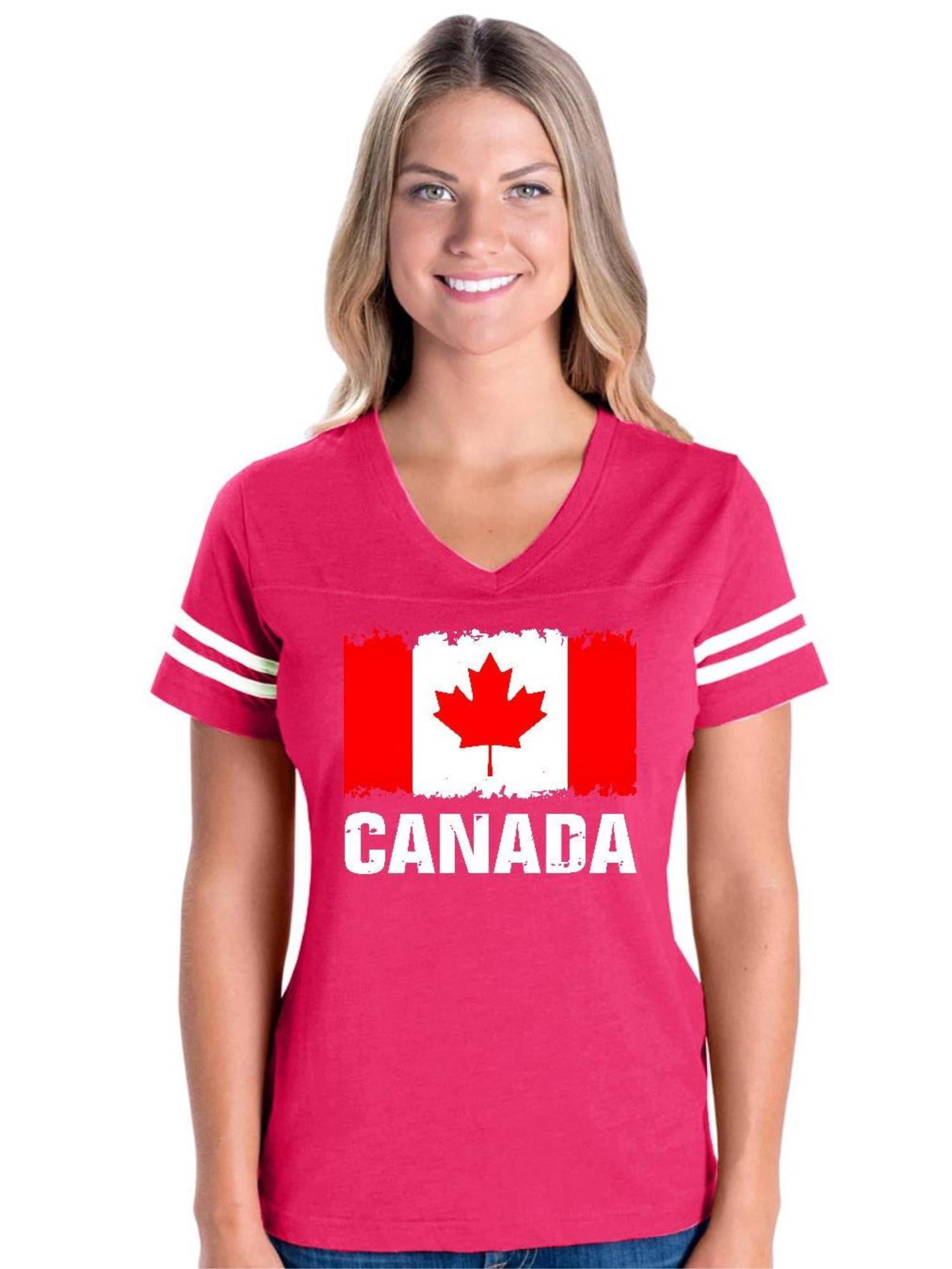 NIB - Womens Football Fine Jersey T-shirts - Canada Flag - Walmart.com