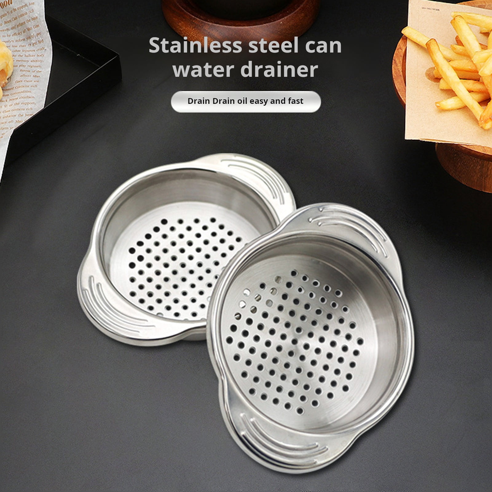 NIBOLOG 1/2Pcs Can Strainers Stainless Steel Tuna Press Can Strainers ...