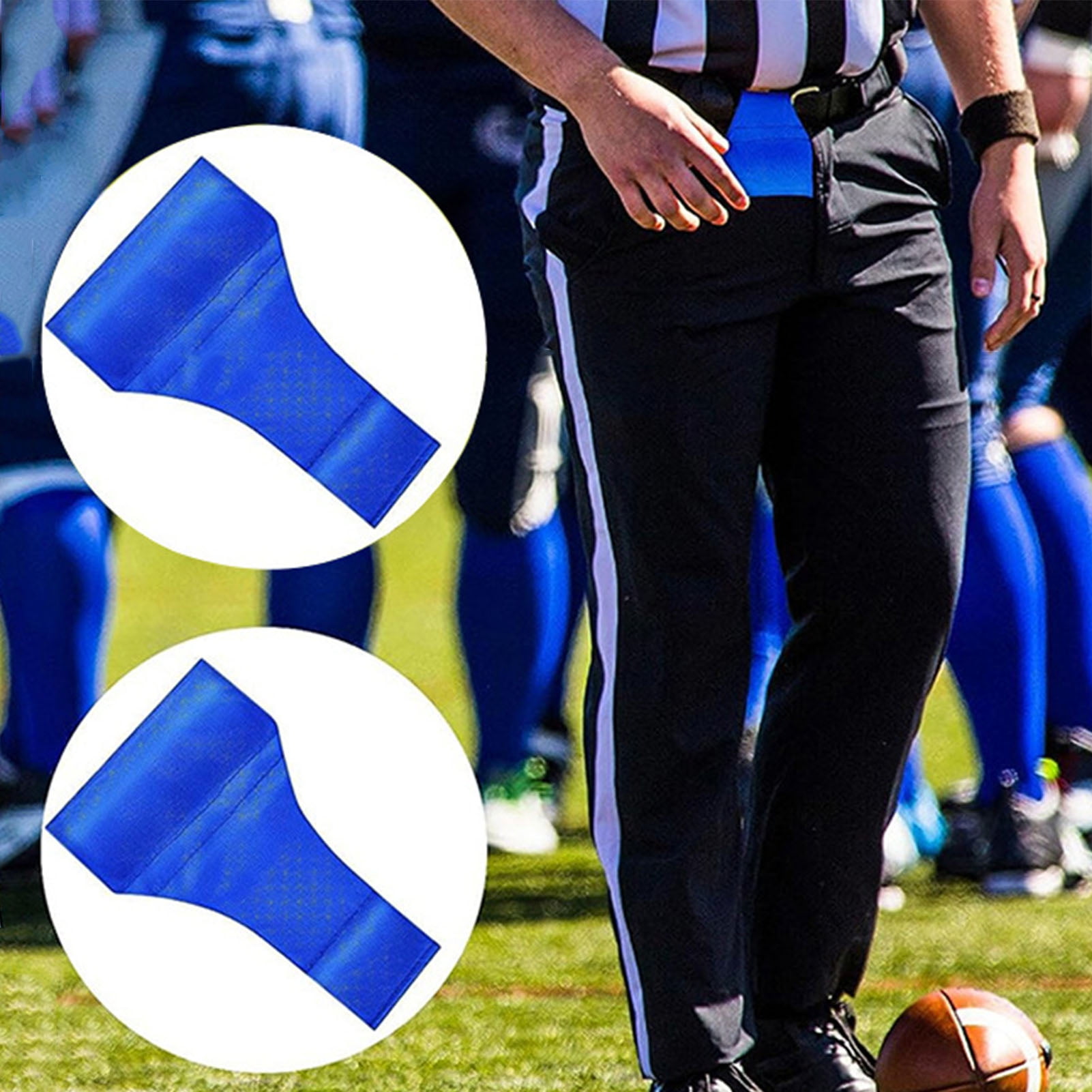 NIBOLOG 1/2Pcs Football Referee Bean Bag Referee Throw Down Single Sided Long Neck Blue Nylon ...