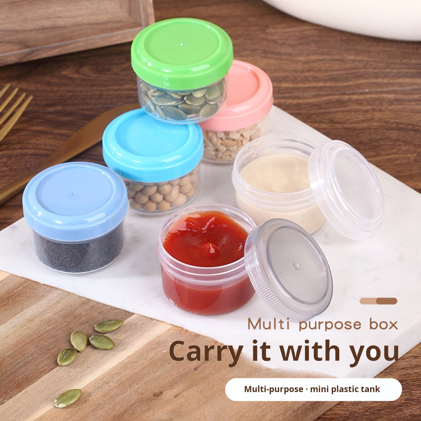 NIBOLOG 1/4/6Pcs Snack Containers Small Food Storage Cups with Lids BPA ...