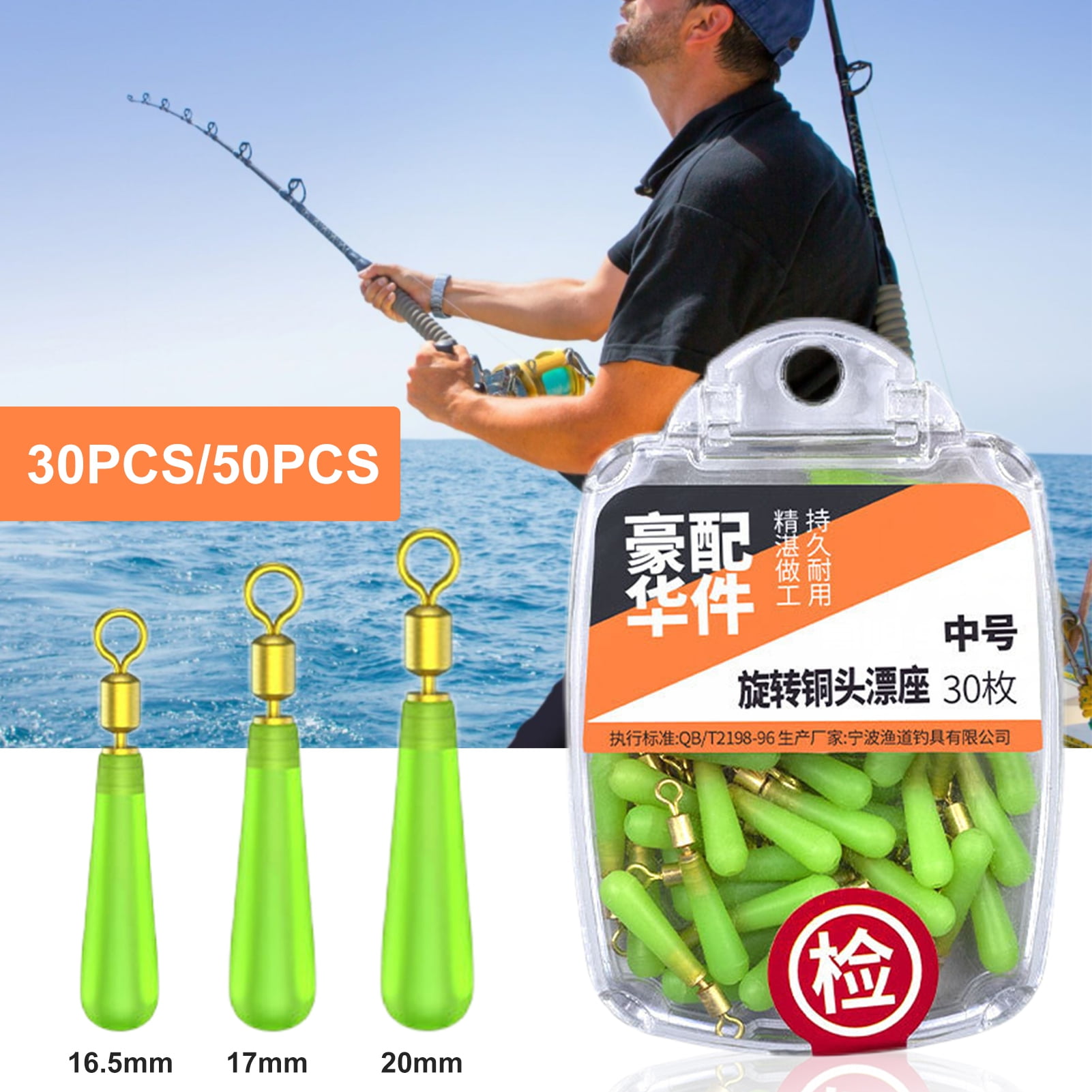 NIBOLOG 1 Box Fishing Floats Seats Compact Size Water Drop Shape Good ...