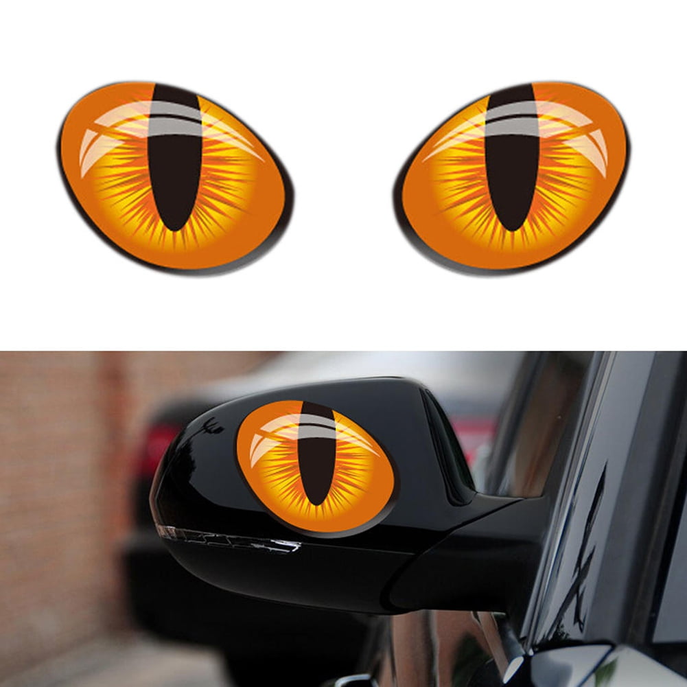 NIBOLOG 1 Pair 3D Cat Eyes Stickers Car Window Rearview Mirror ...