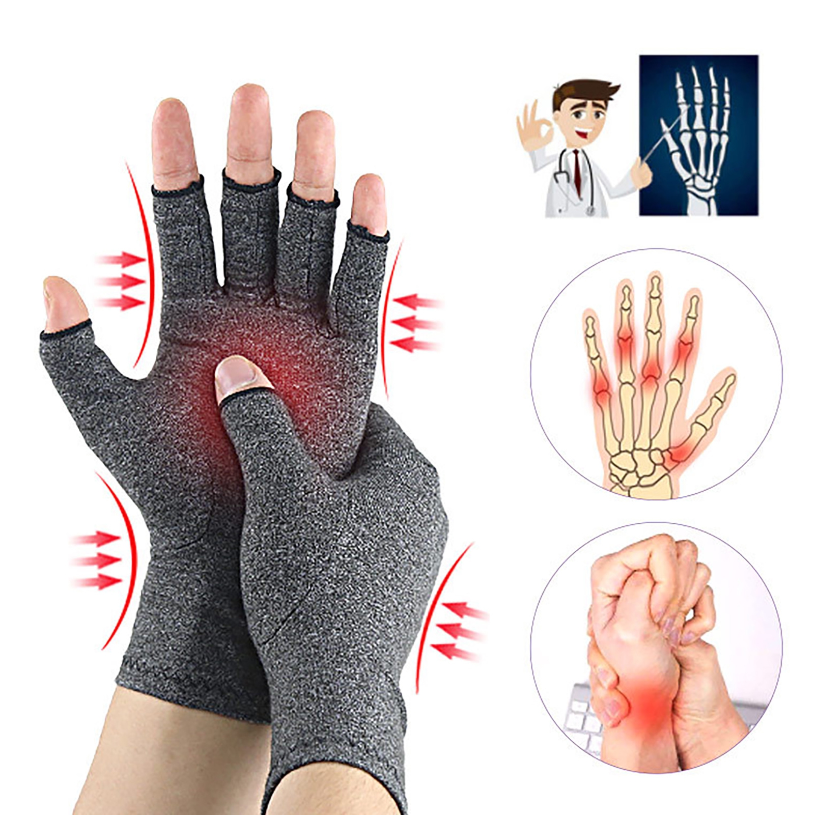 NIBOLOG 1 Pair Driving Gloves UV Block Breathable Half Finger Non-slip ...