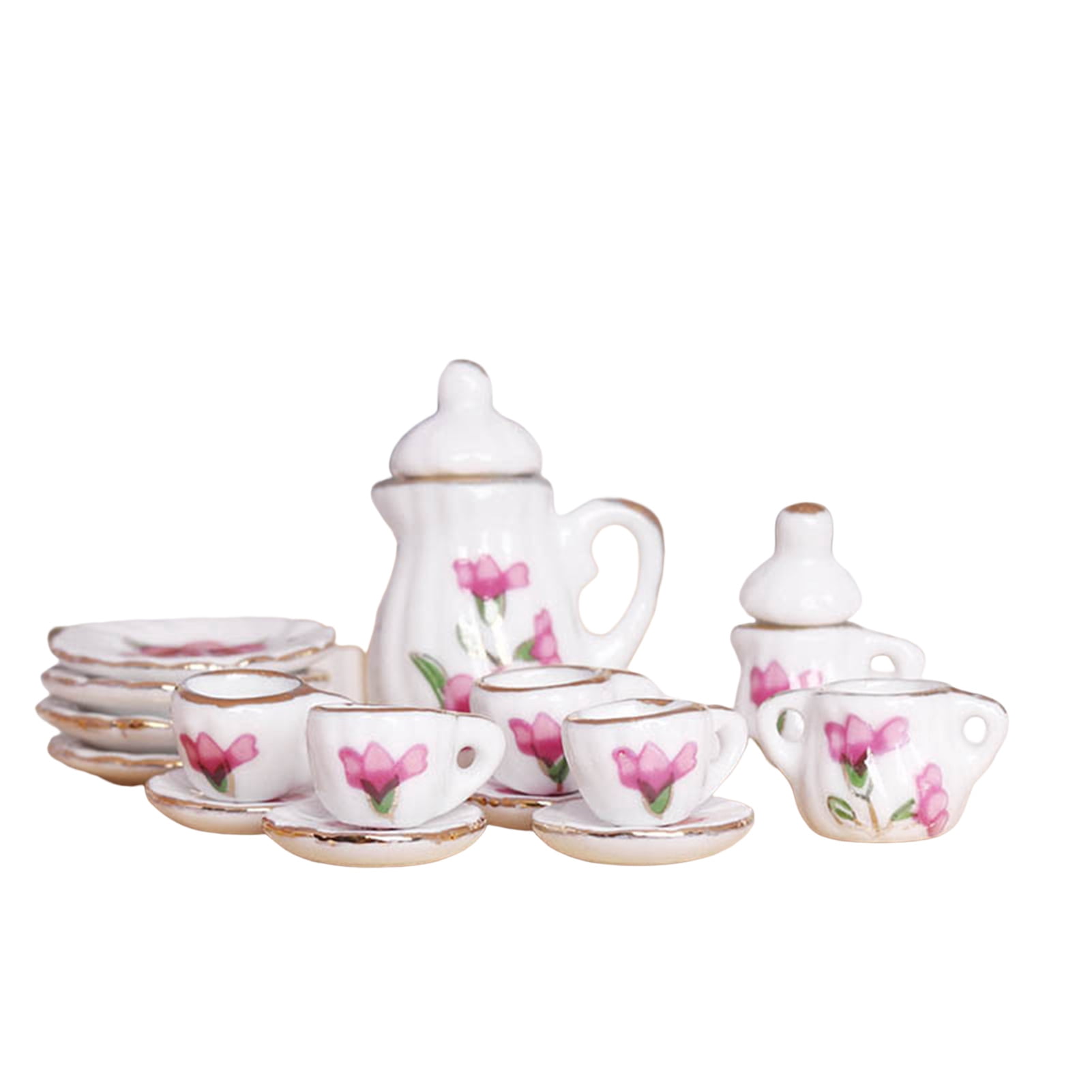 NIBOLOG 1 Set 1:12 Dollhouse Teapot - Realistic Clay Miniature Tea Cup ...