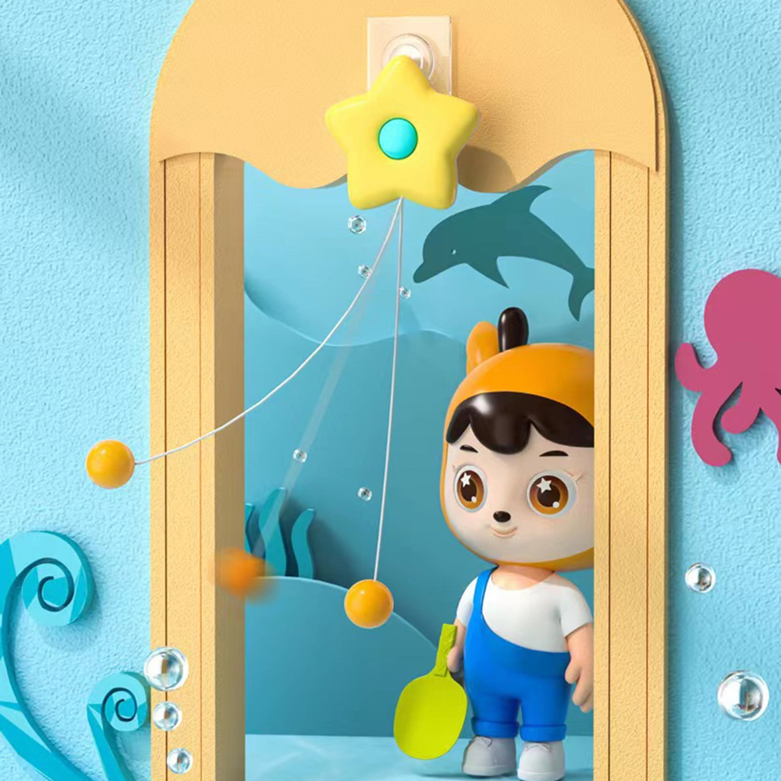 NIBOLOG 1 Set Children Indoor Hanging Table Tennis Trainer Set ...