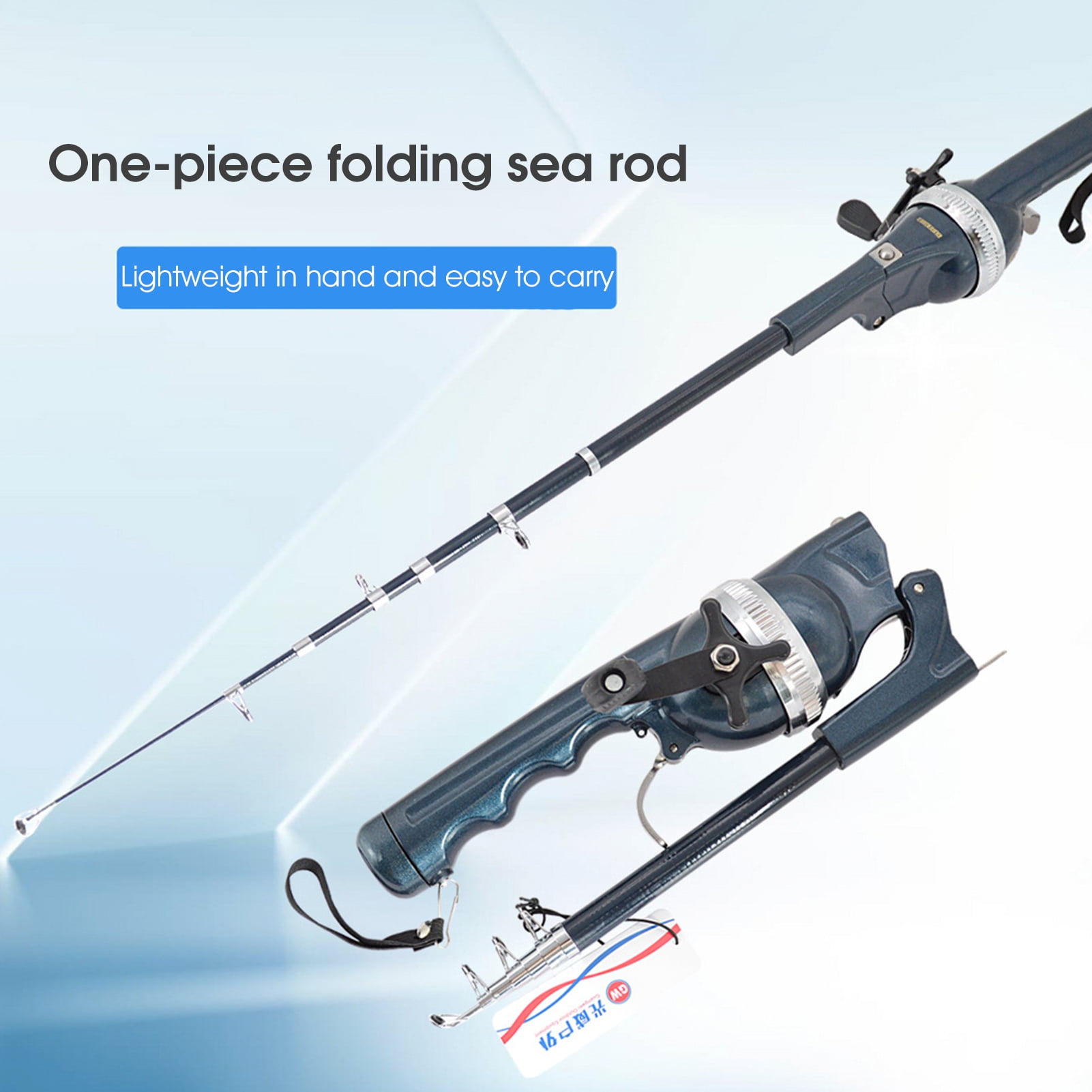 NIBOLOG 1 Set Fishing Pole Reel Integrated Lengthen Handle Lightweight ...
