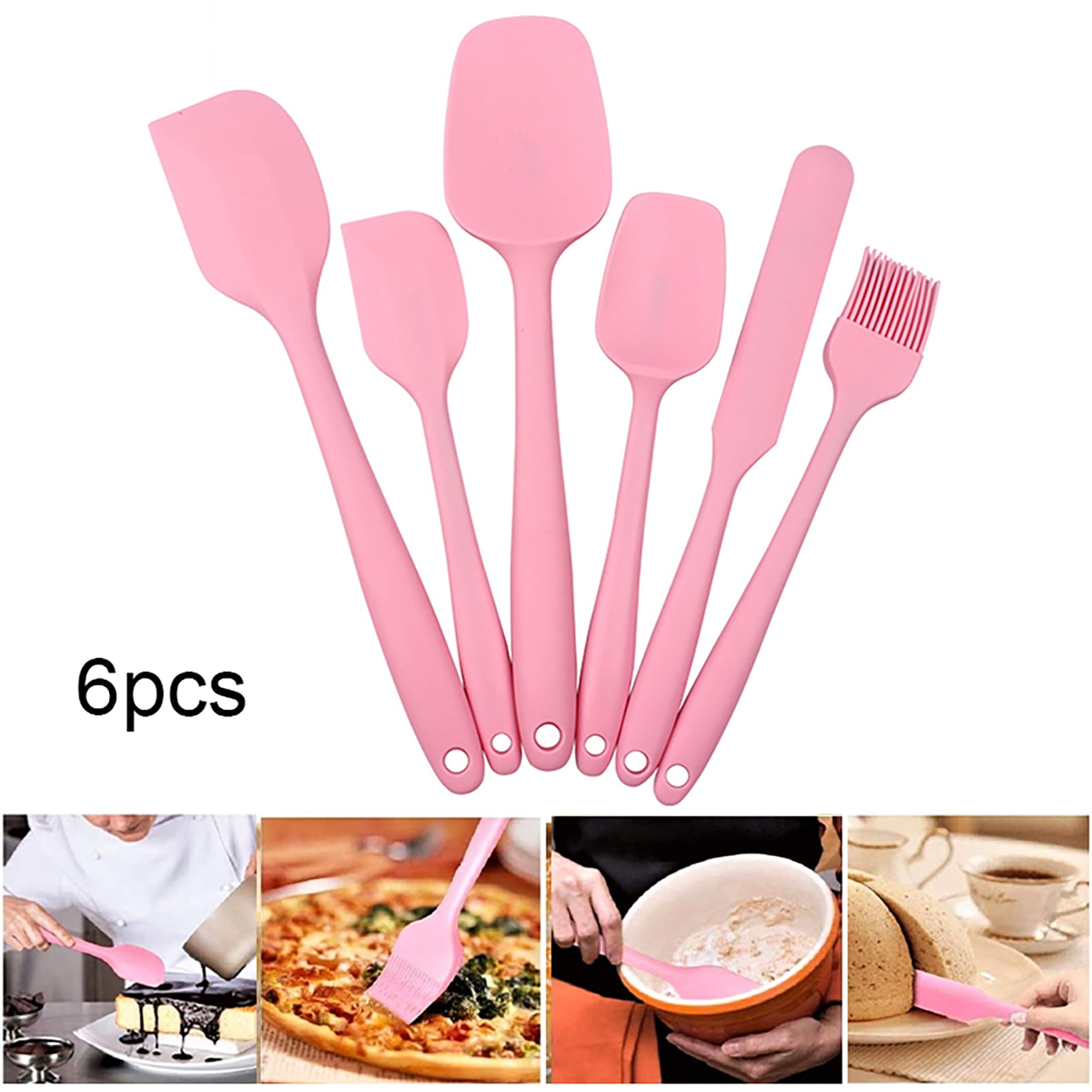 NIBOLOG 1 Set Good Flexibility Utensils Set One Piece Design Silicone ...