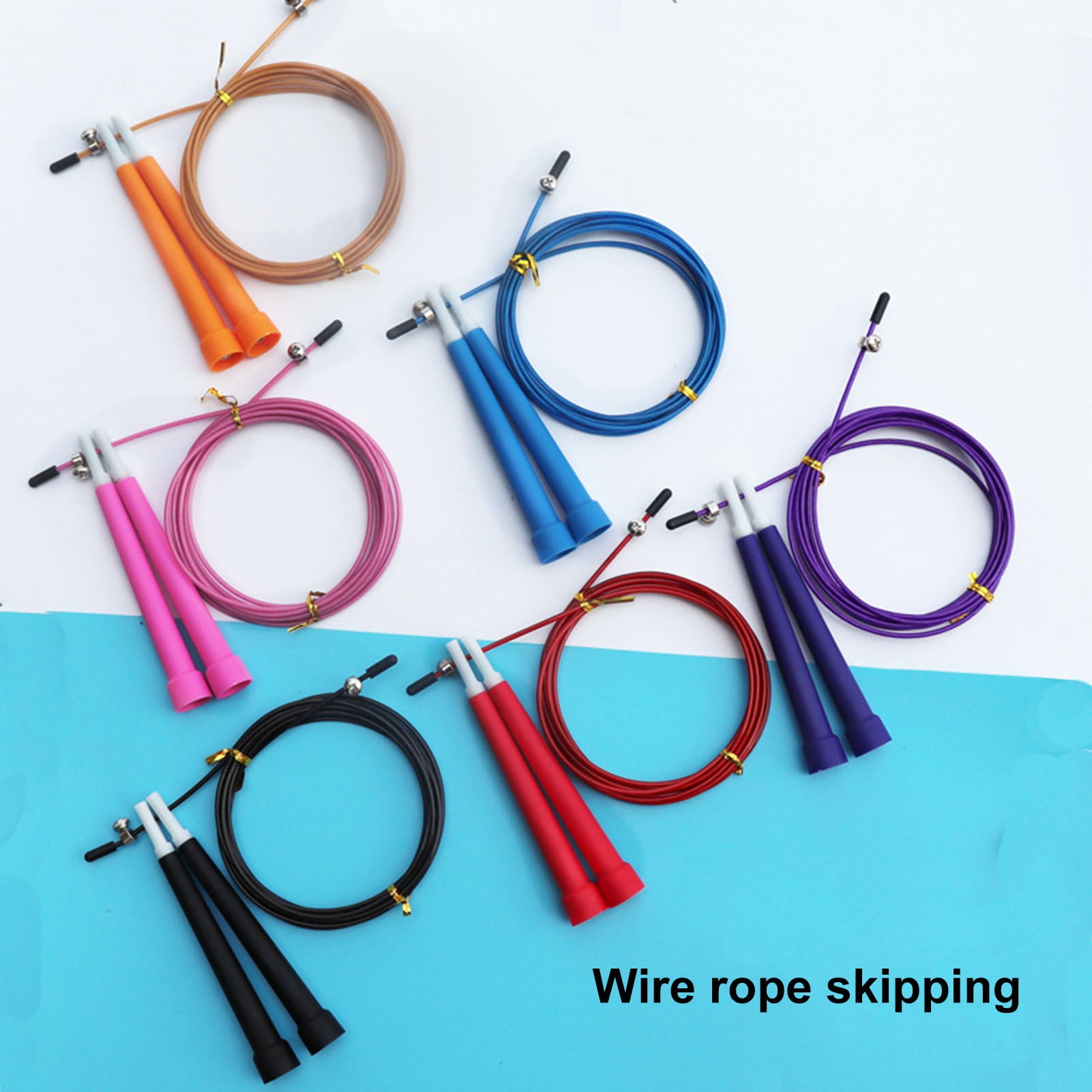 NIBOLOG 1 Set Steel Wire Jump Rope with Ergonomic Handle Weighted ...