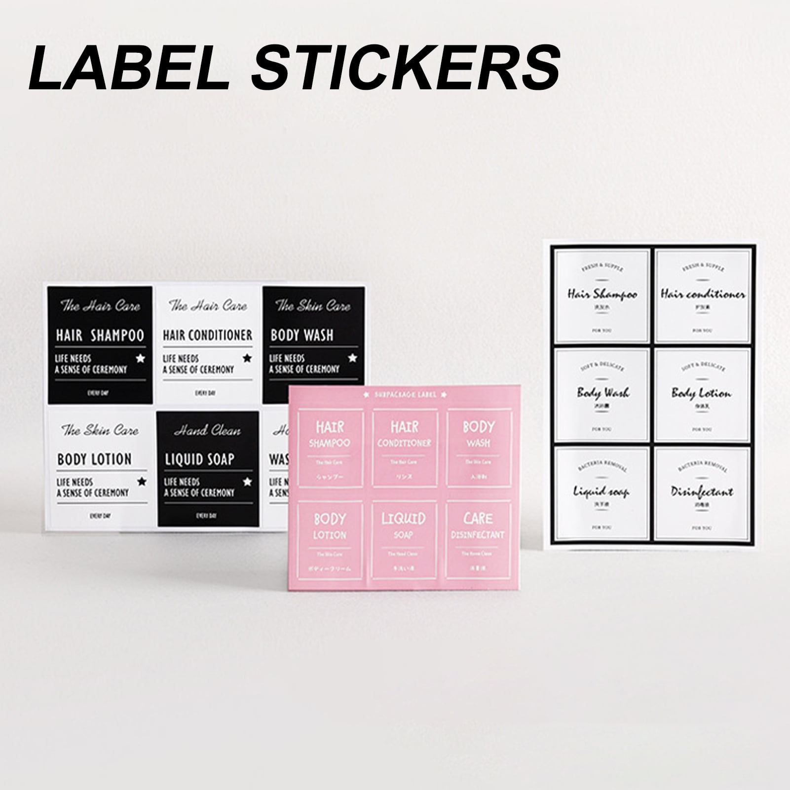 NIBOLOG 1 Set Waterproof Lotion Label Stickers Ultra Thin Rectangle ...
