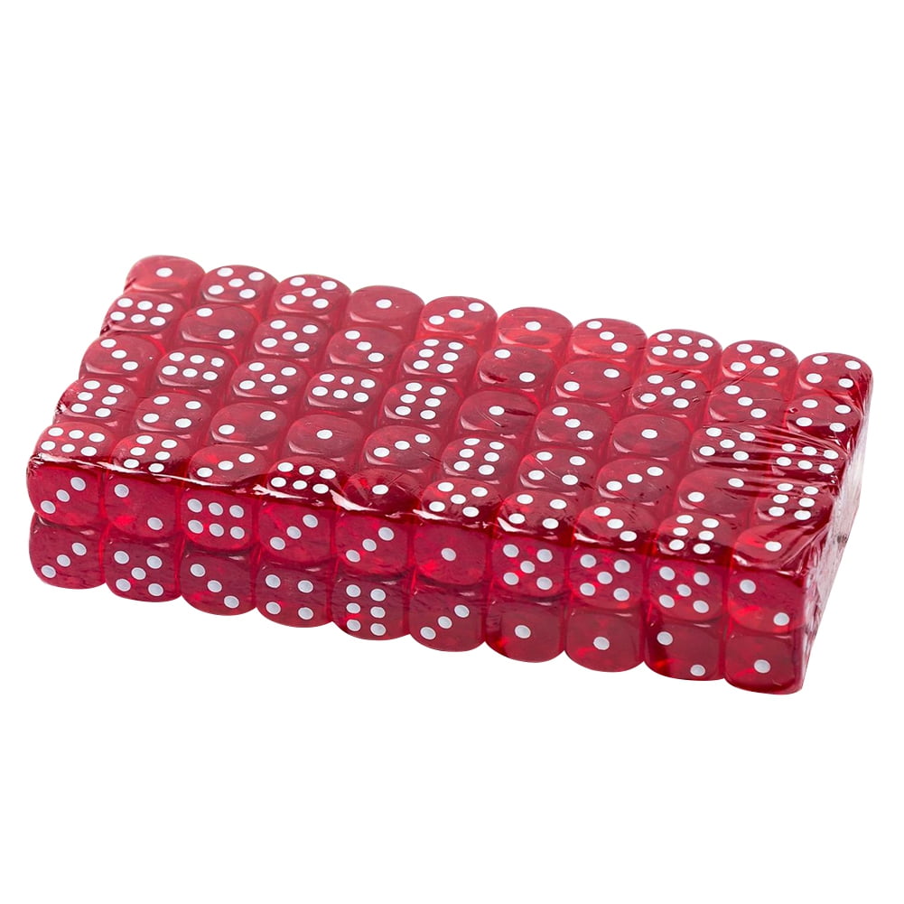 NIBOLOG 100Pcs 14mm Colored Transparent Acrylic Game Dice Club Bar ...