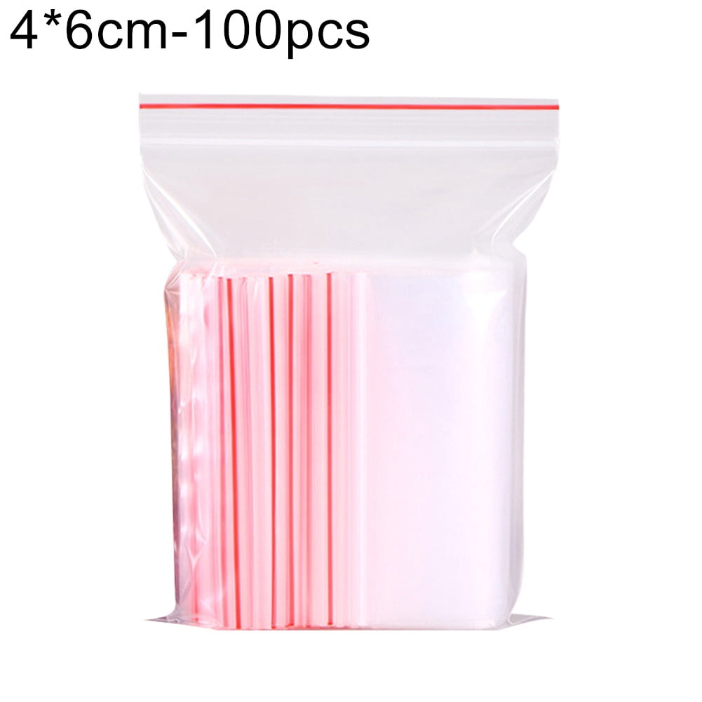 NIBOLOG 100Pcs Plastic Transparent Self Sealing Packaging Bags Cookie ...