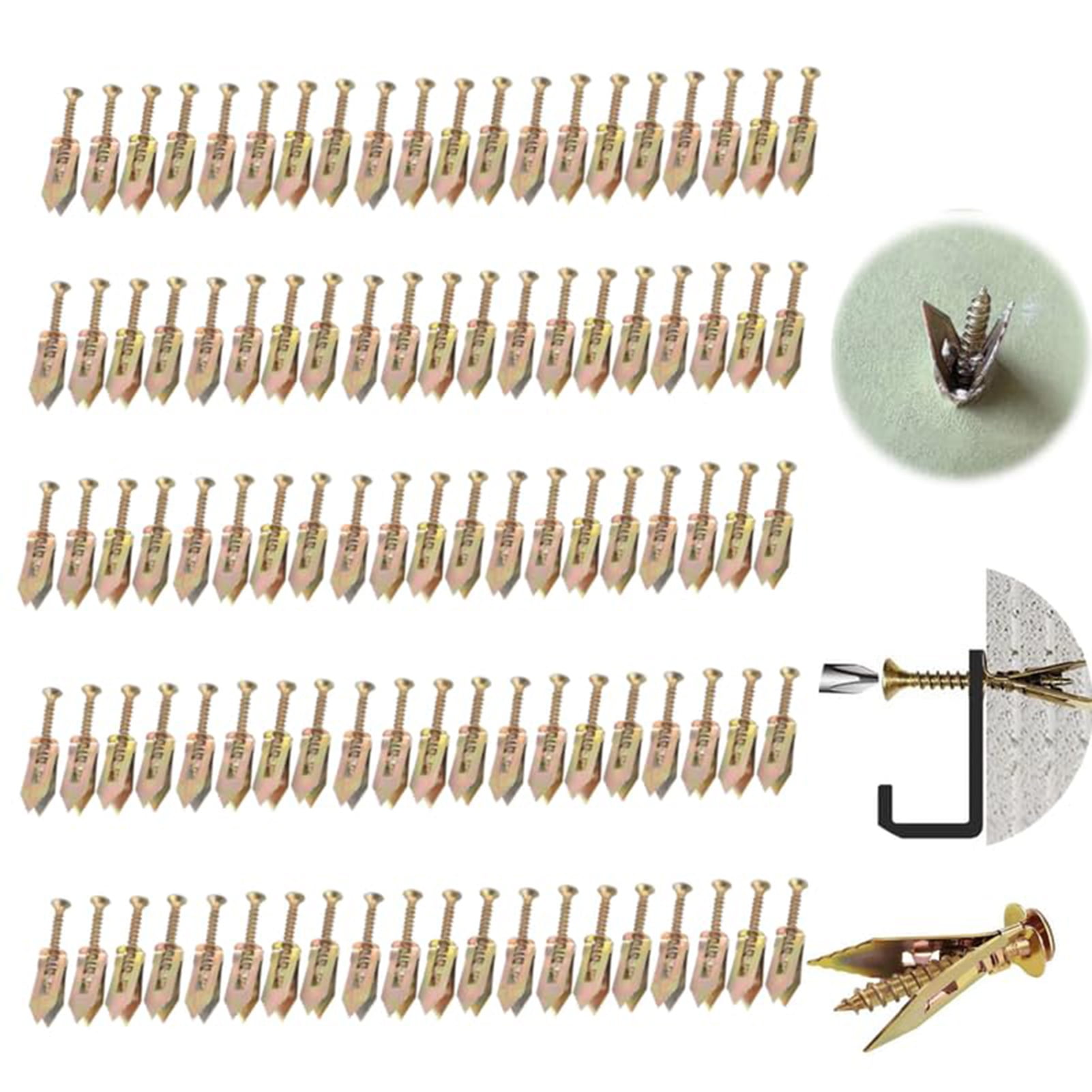 NIBOLOG 100Pcs Self-Drilling Anchoring Screw Heavy Duty Carbon Steel ...