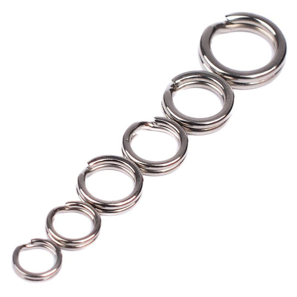 NIBOLOG 100Pcs Stainless Steel Double Loop Split Ring Open Fishing ...