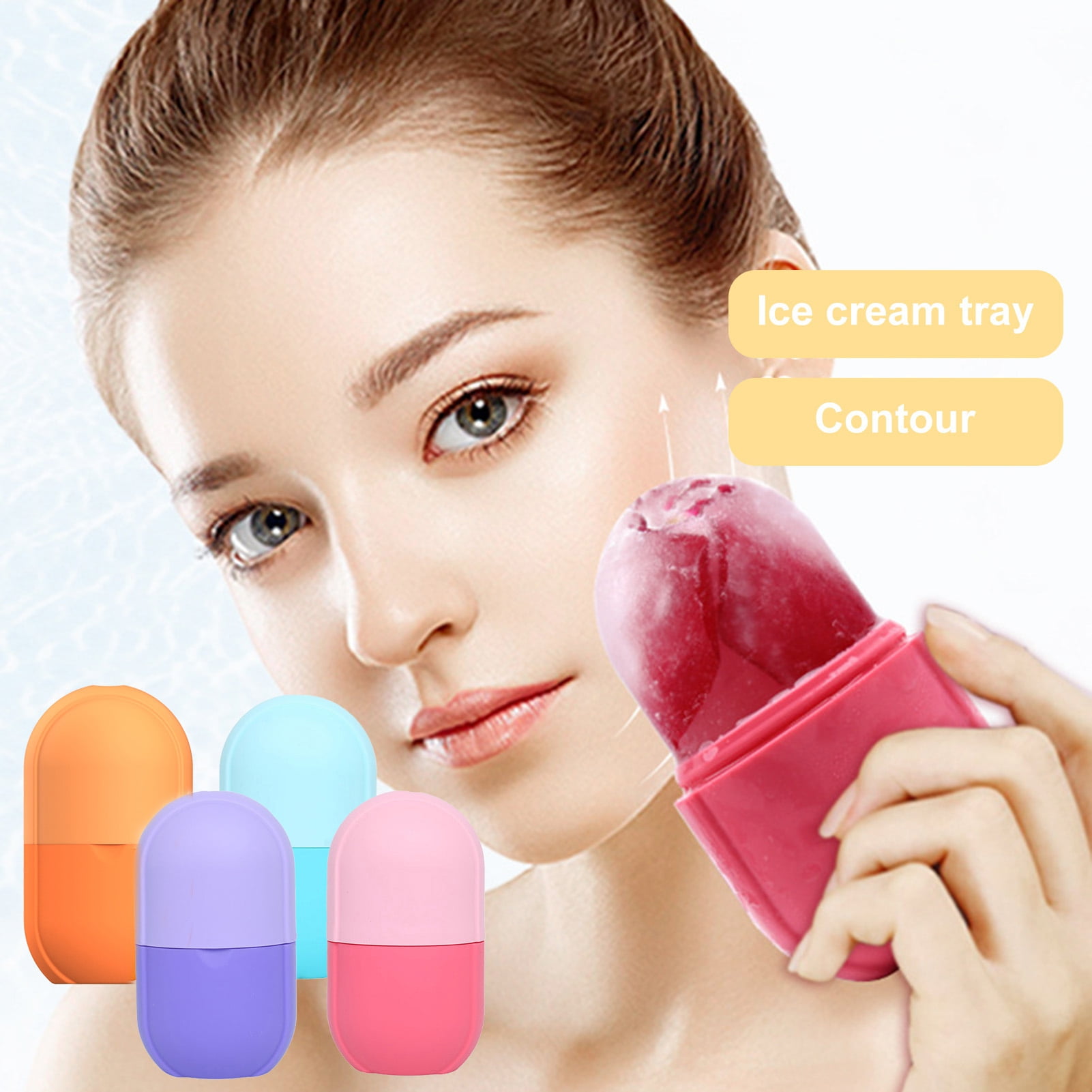 NIBOLOG 100ml Face Ice Tray Easy to Use Soothe Redness Silicone Face ...