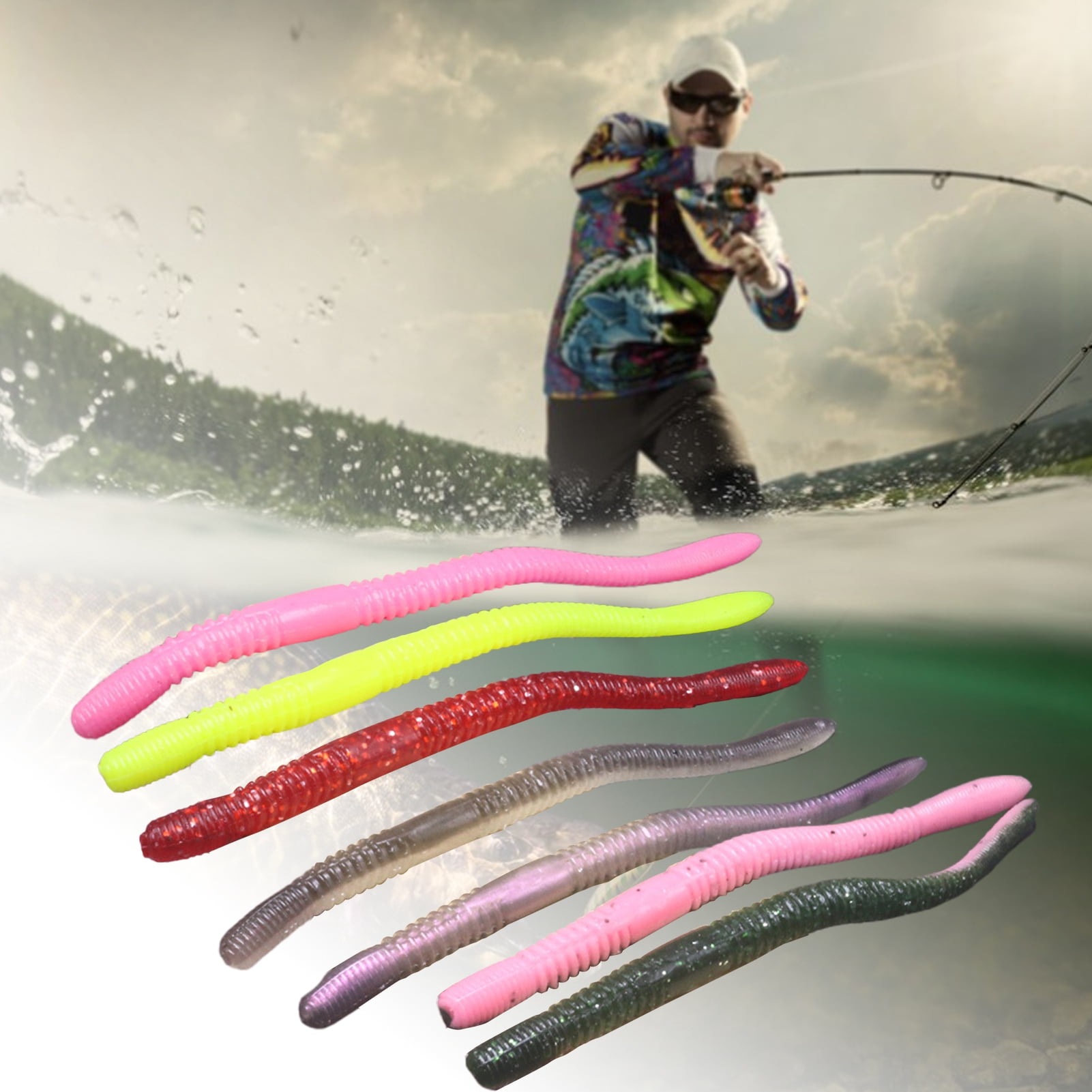NIBOLOG 10Pcs 11.5cm/4.2g Soft Lure Spiral Pattern Simulation Tempting ...