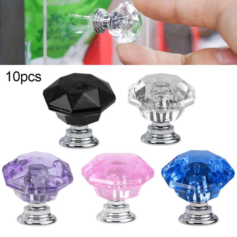 NIBOLOG 10Pcs 30mm K9 Crystal Glass Zinc Alloy Pull Handle Knobs for ...