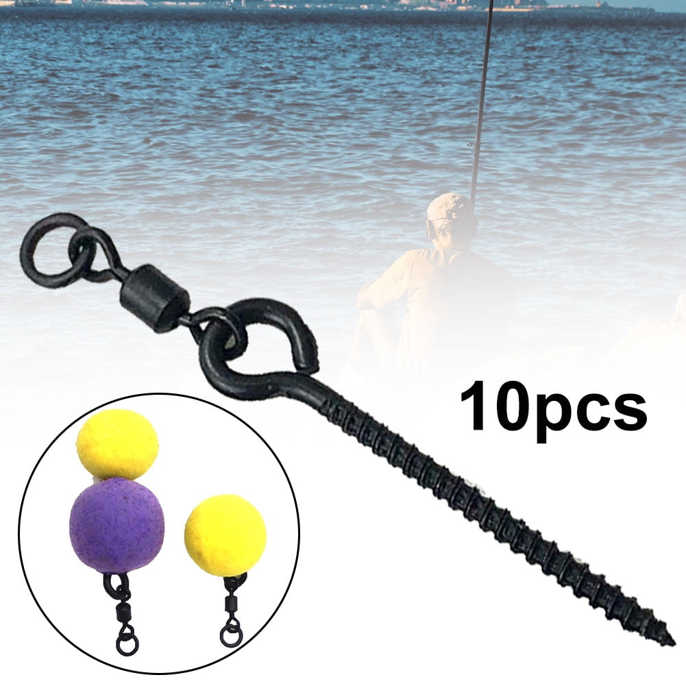 NIBOLOG 10Pcs Carp Fishing Metal Ring Swivel with Bait Screws for Fake ...