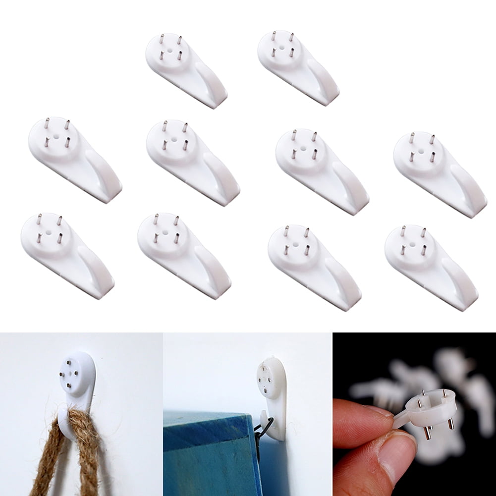 NIBOLOG 10Pcs Mini Powerful Tracelss Wall Mounted Hanging Nail Hooks ...