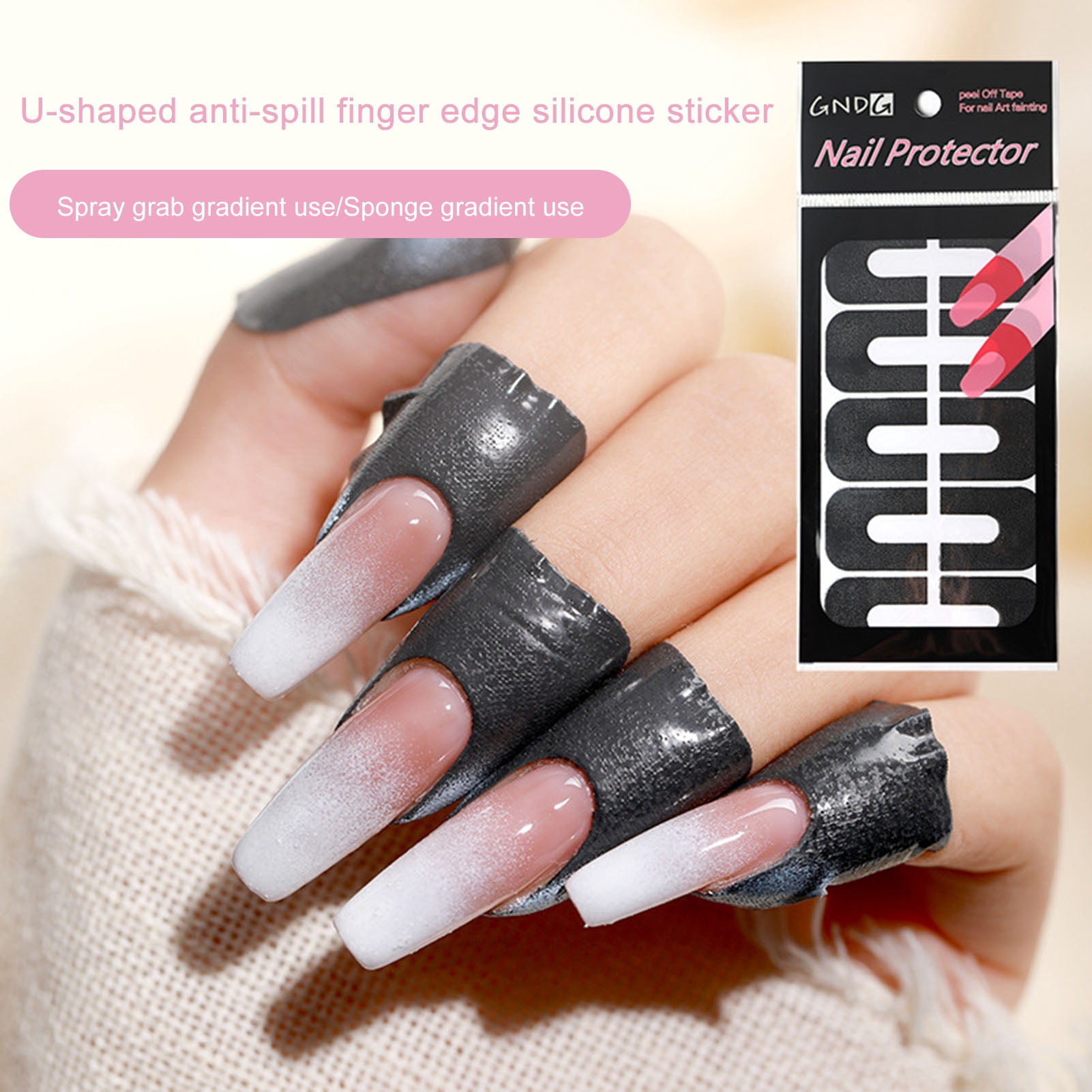 NIBOLOG 10Pcs/Set Nail Edge Sticker Good Ductility Protect Finger Ultra ...