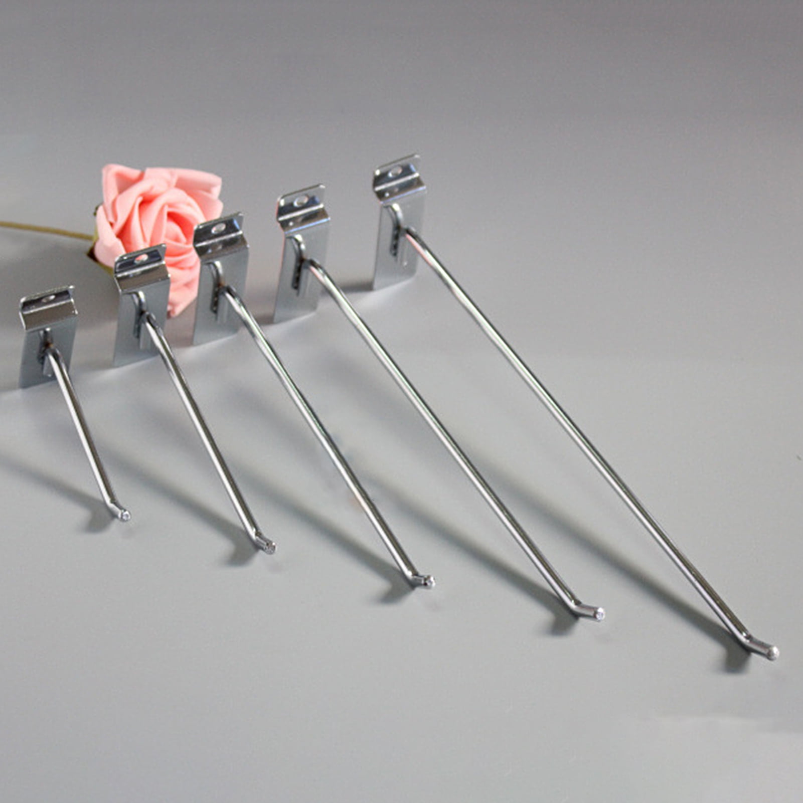 NIBOLOG 10Pcs Slatwall Hooks Straight Heavy Duty Iron Fitting Prong ...