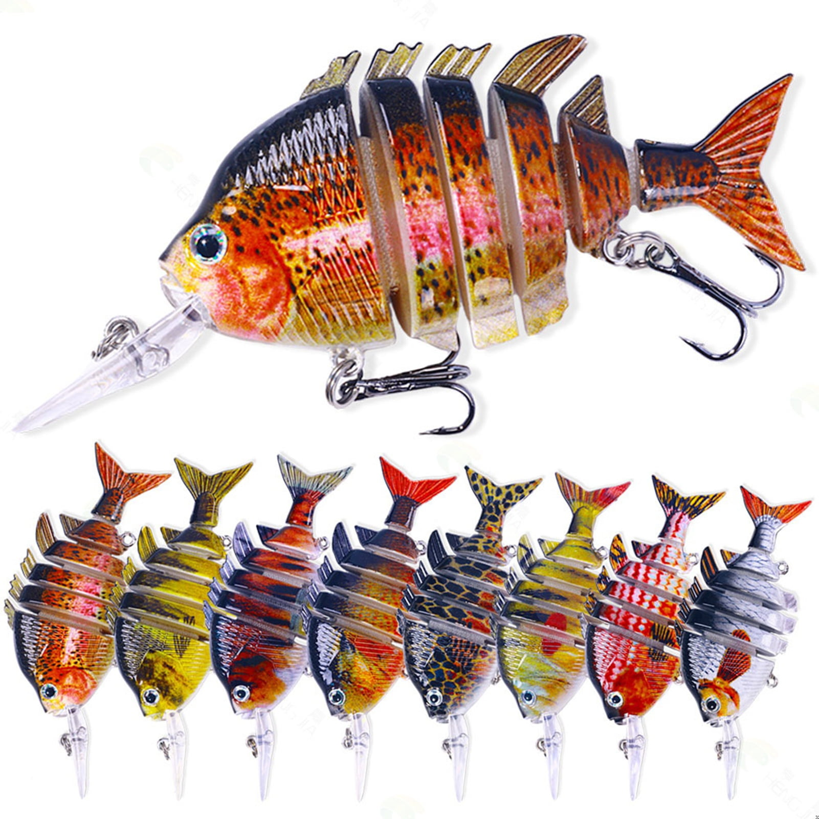 NIBOLOG 10cm/16.5g Fishing Bait 3D Simulation Eyes Treble Hook Design Realistic Looking Bright ...