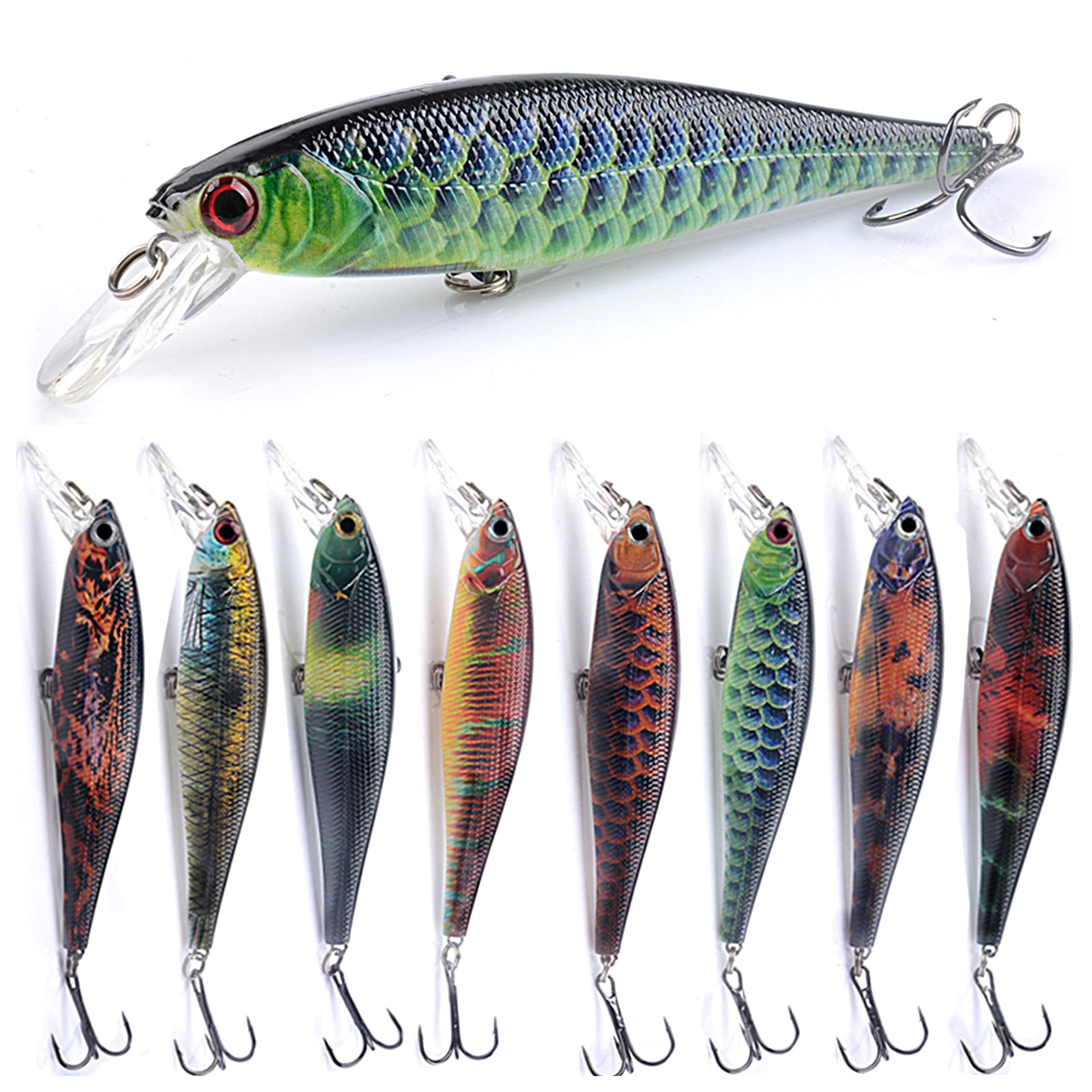 NIBOLOG 11.8cm/13.5g Minnow Bait Sharp Hook Simulation Wobbler Floating ...