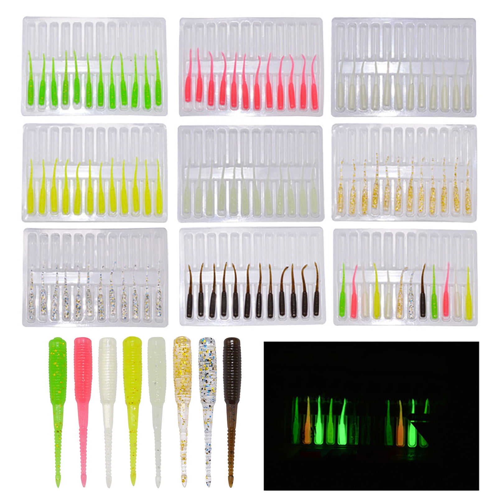 NIBOLOG 12 Pcs/Set 3.5cm/0.23g Fishing Lure Artificial Increased Fish ...