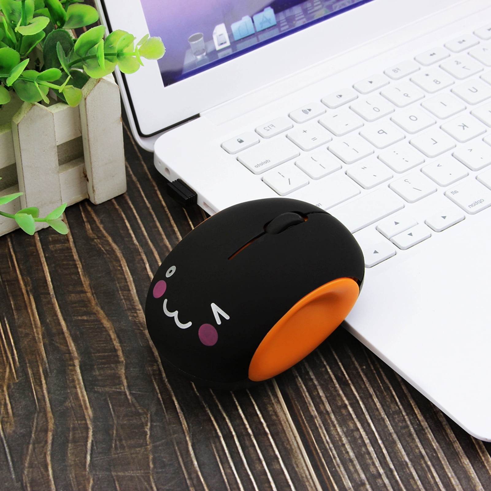 NIBOLOG 1200DPI 3 Buttons USB 2.0 Rechargeable Cute Pattern Wireless ...