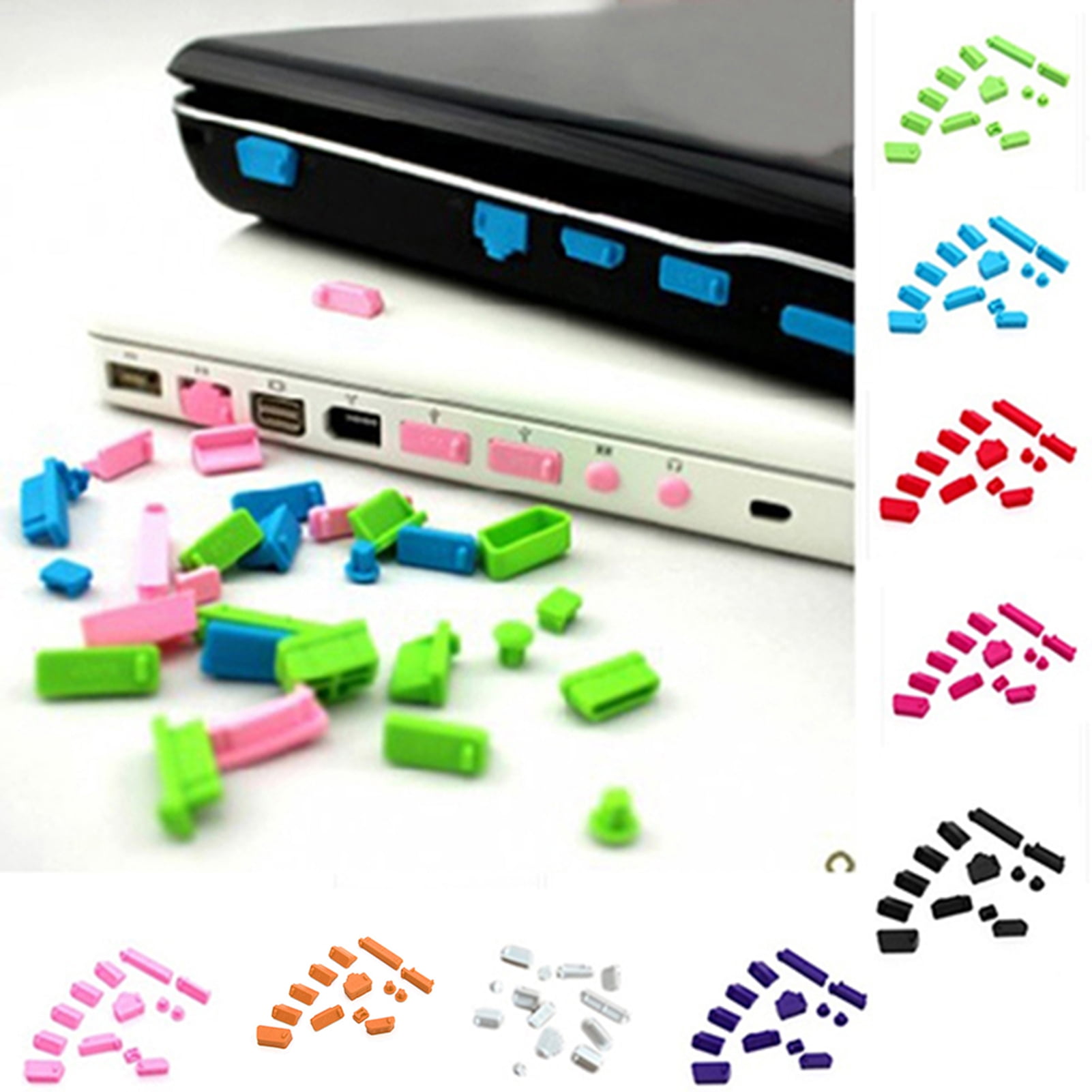 NIBOLOG 13Pcs/Set Universal Laptop Notebook Silicone Anti Dust Ports ...