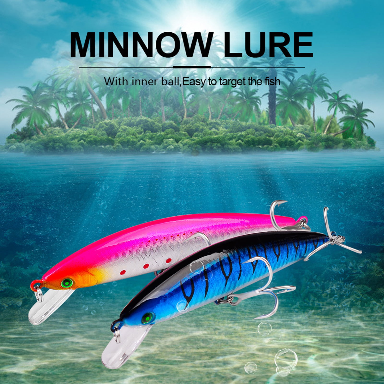 NIBOLOG 13cm/41g Plastic Hard Bait Sinking Lightweight Minnow Bait With ...
