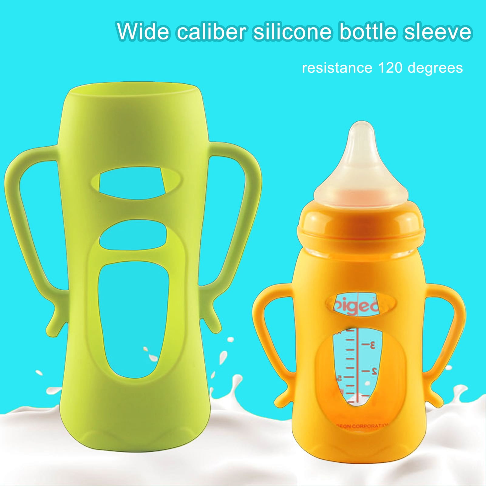 NIBOLOG 160/240ML Bottle Sleeve Wide Bore Design Heat-resistant Food Grade Material Glass Milk ...