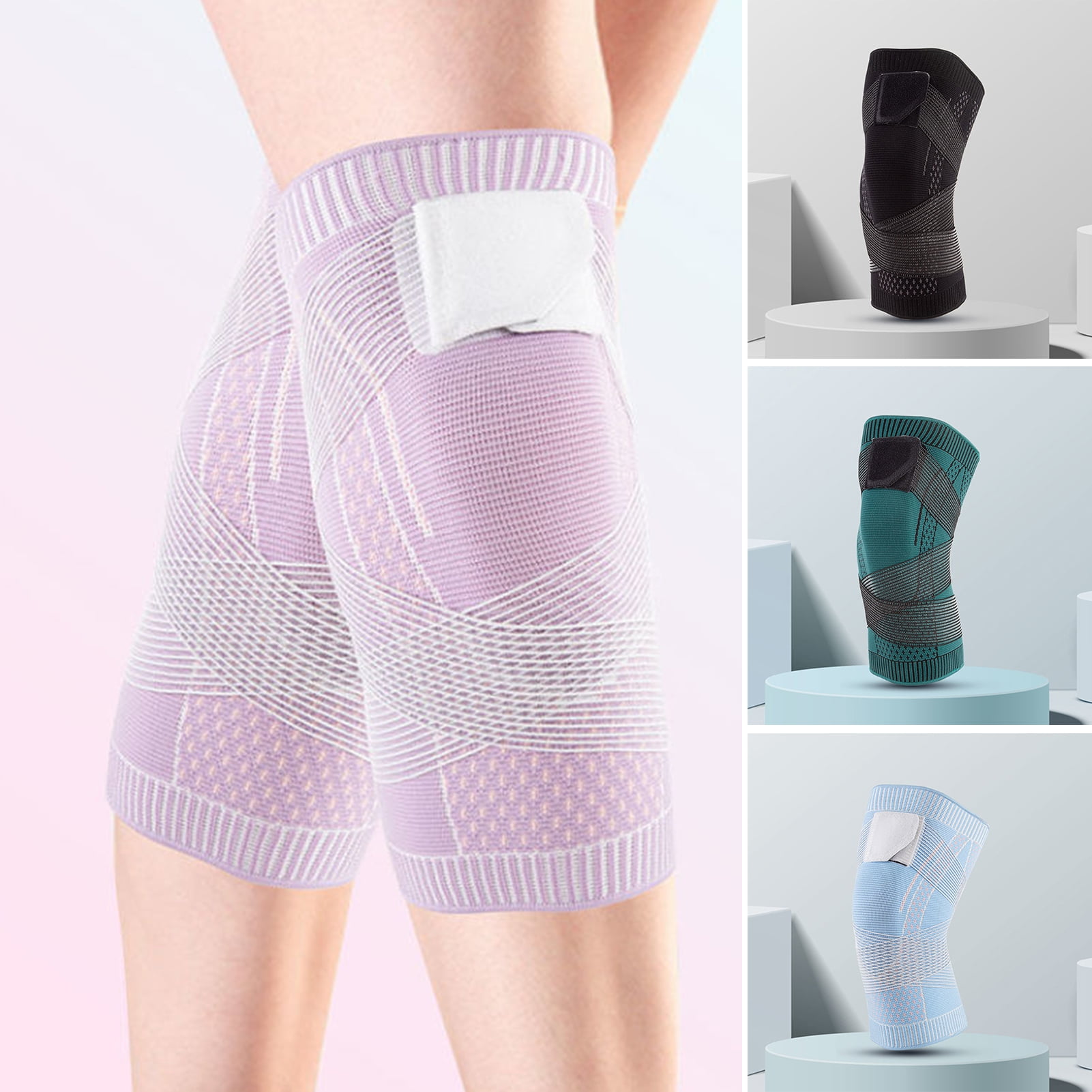 NIBOLOG 1Pc Knee Support Non-slip High Stretchy Comfortable Fit Wide ...