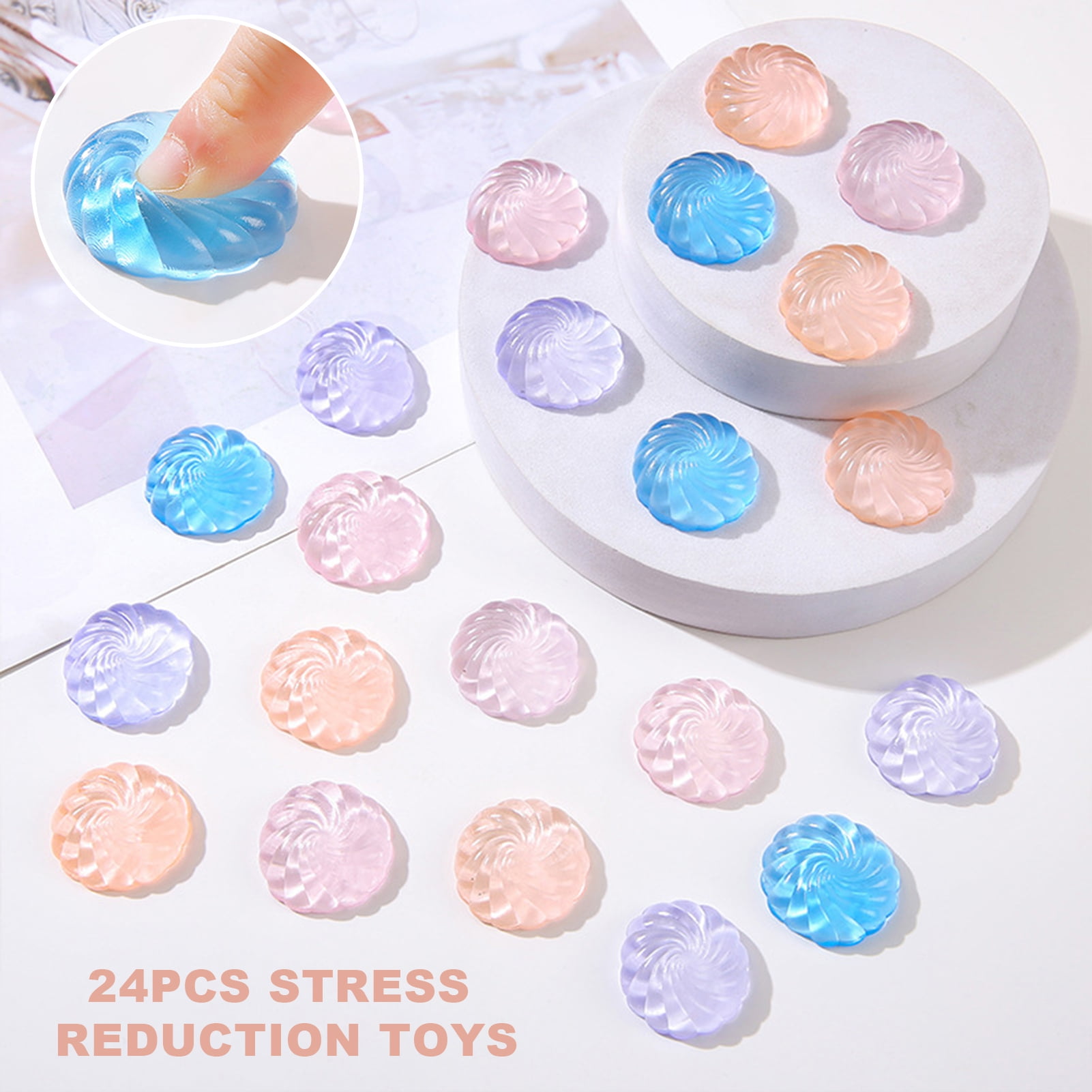 NIBOLOG 24Pcs Dumpling Stress Ball Sensory Fidget - Relief Toys ...