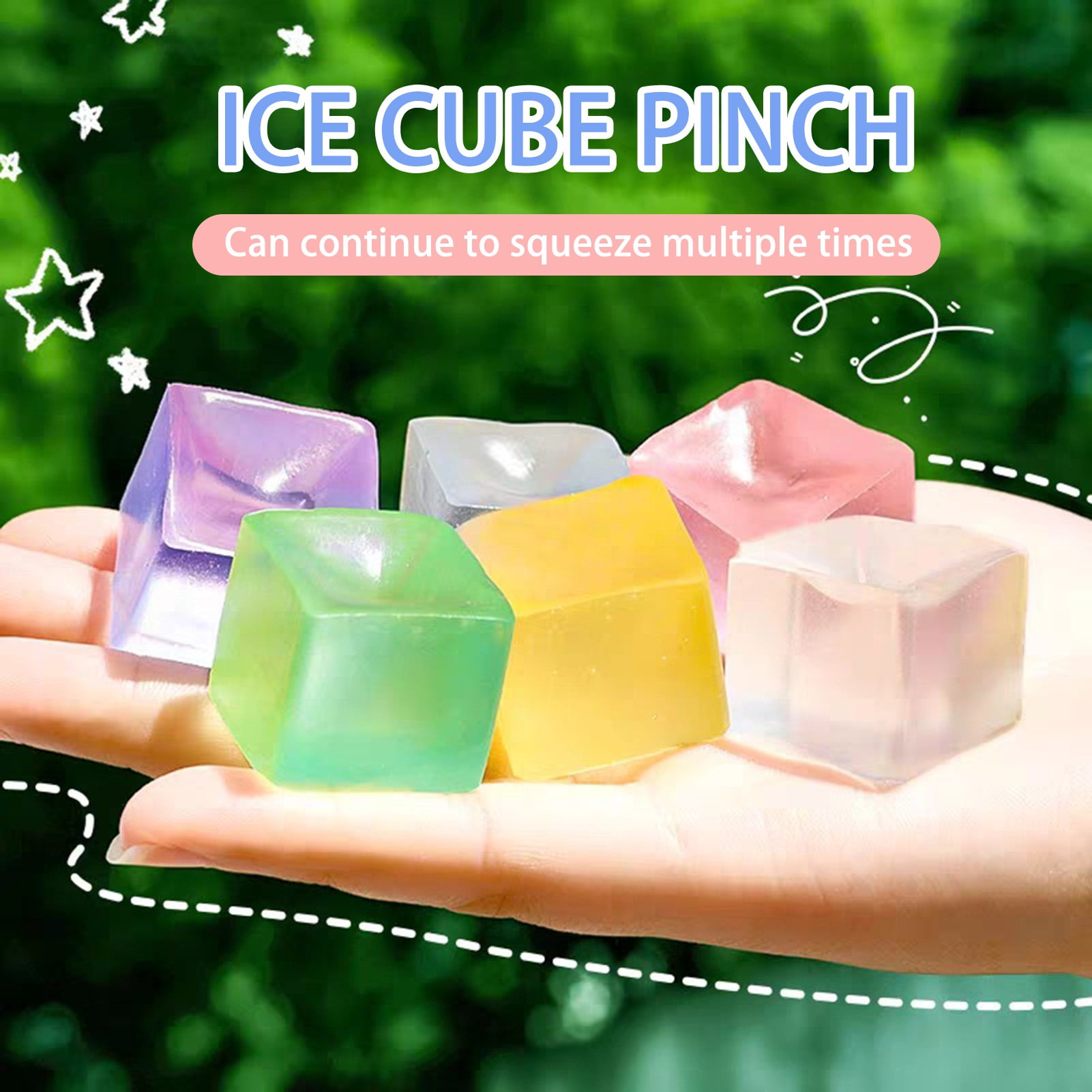 NIBOLOG 24Pcs Ice Cube Squishes Toy Slow Rebound TPR Stress Relief Mini ...