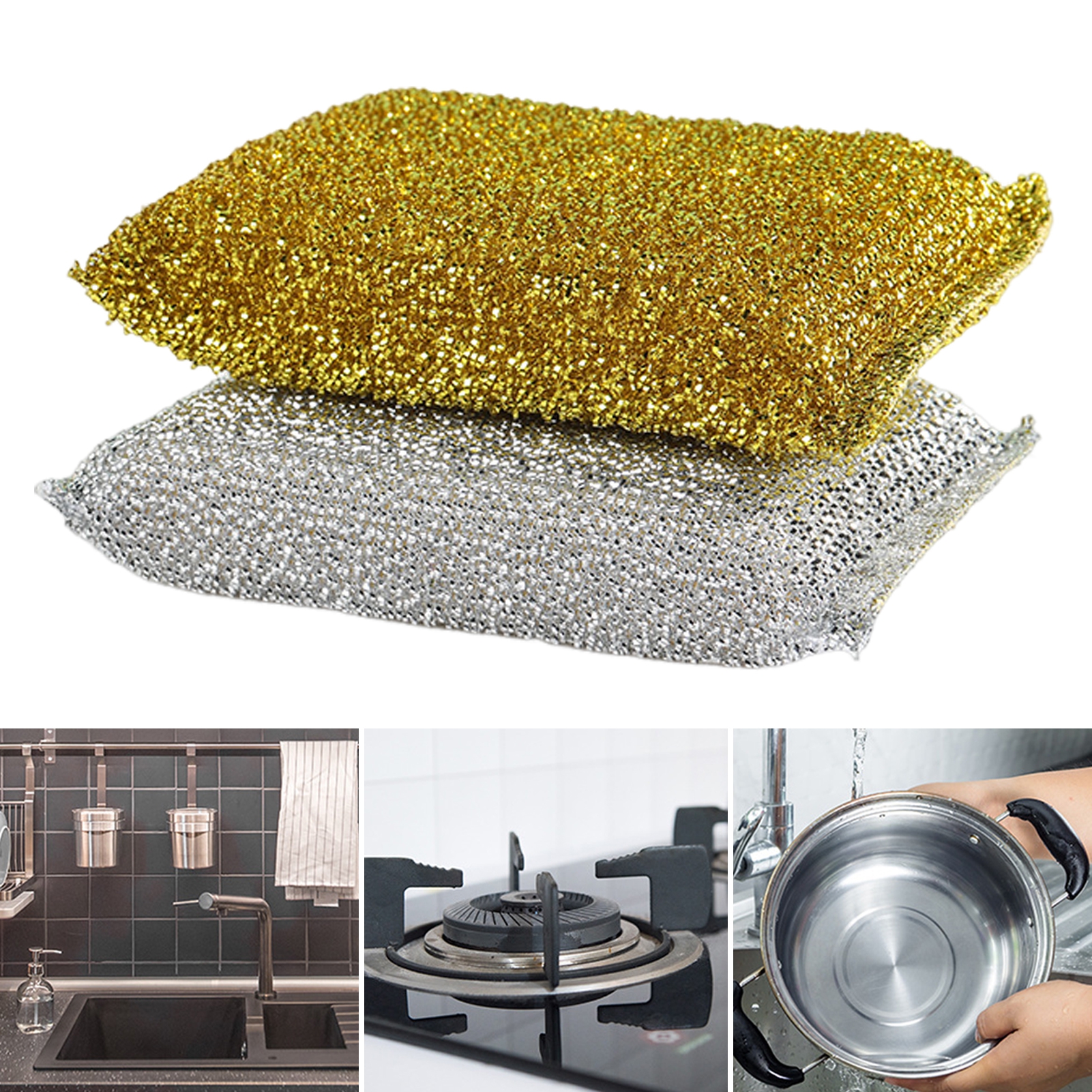 NIBOLOG 2Pcs Dishwashing Sponges Non-Scratch Dirt Stain Removal ...