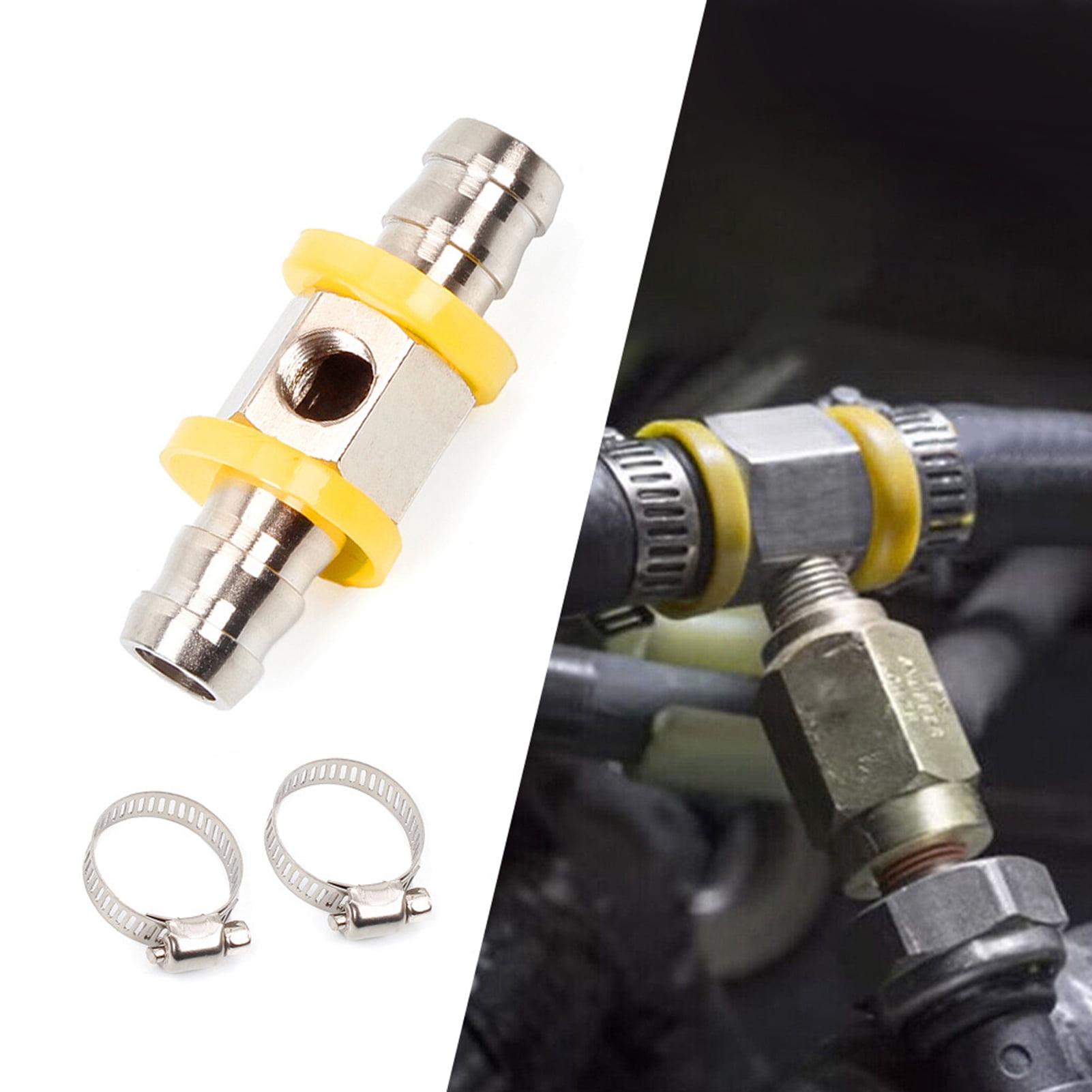 NIBOLOG 3/8 1/2 Sensor Connector - Fuel Line Fuel Pressure T-fitting ...