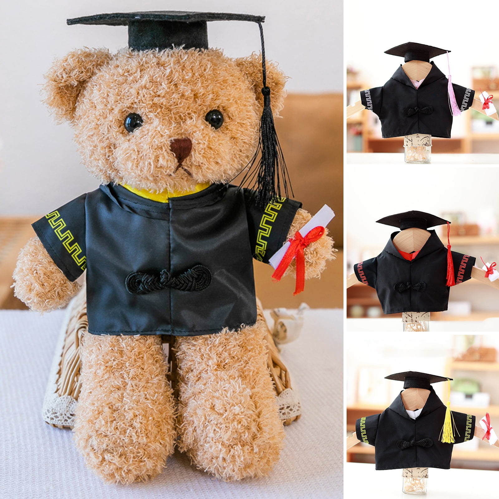 NIBOLOG 30CM Doll Graduation Gown Set with Tassels Hat Diploma, DIY ...