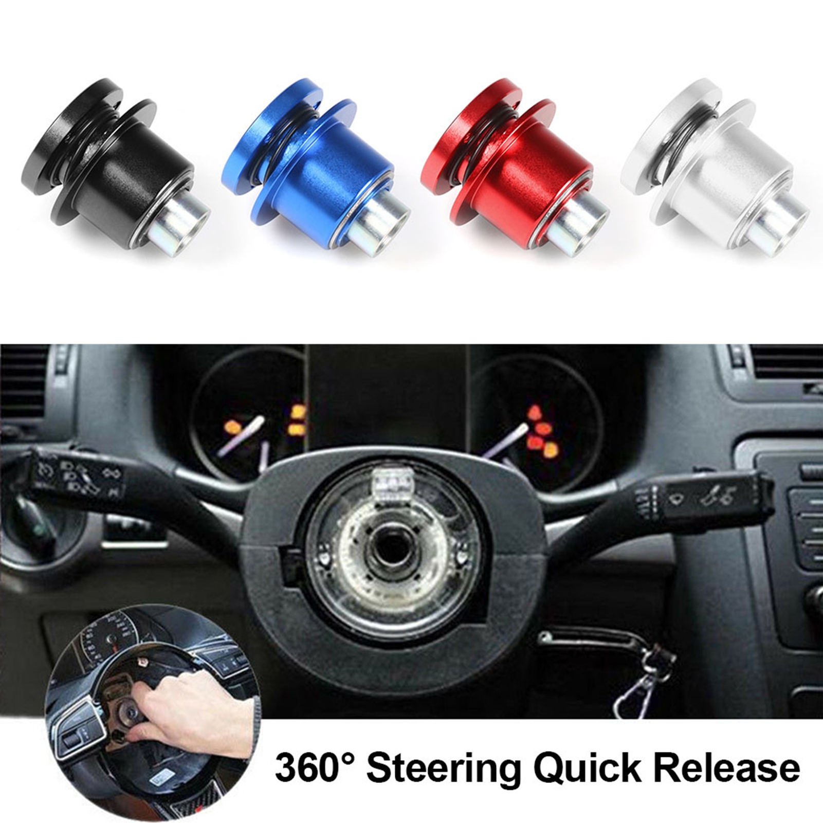 NIBOLOG 360 Degrees Automobile Modification Steering Wheel Quick Release Disconnect Hub ...