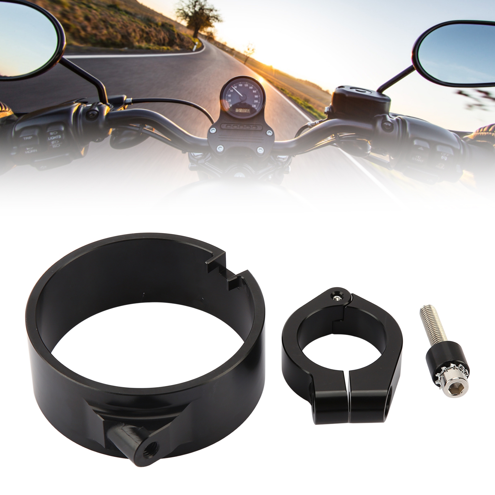 NIBOLOG 39mm Motorcycle Side-mounted Speedometer Ring Relocator Bracket ...
