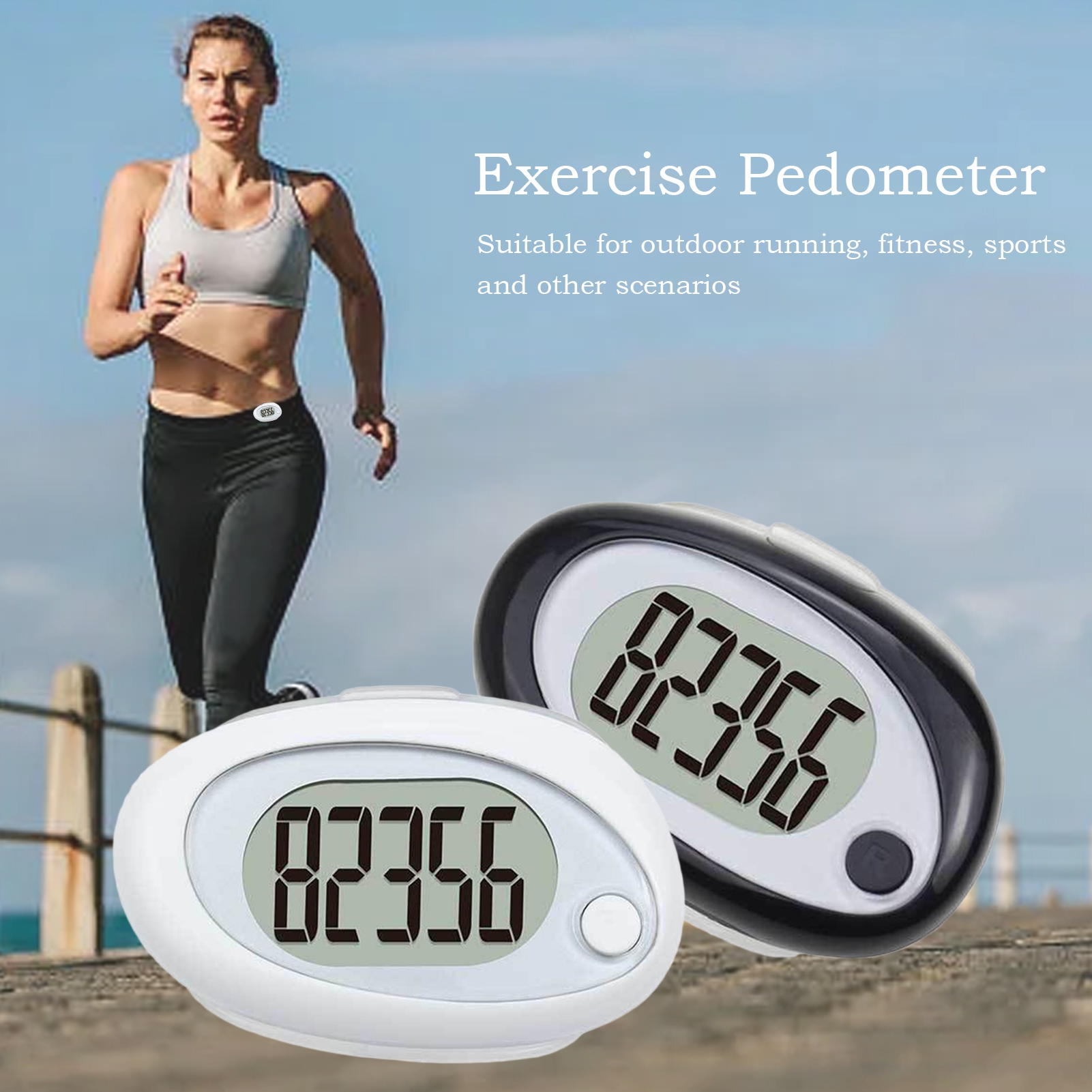 NIBOLOG 3D Pedometer with Large Digital Display High Accurate Compact ...