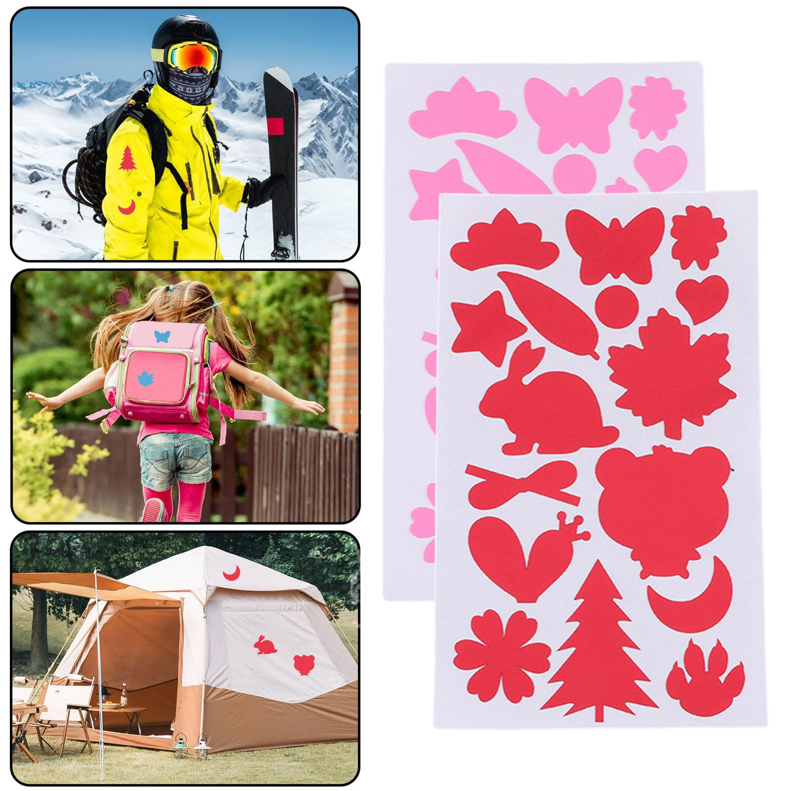 NIBOLOG 3Pcs Down Jacket Patches Creative Shape Waterproof Easy to Use ...