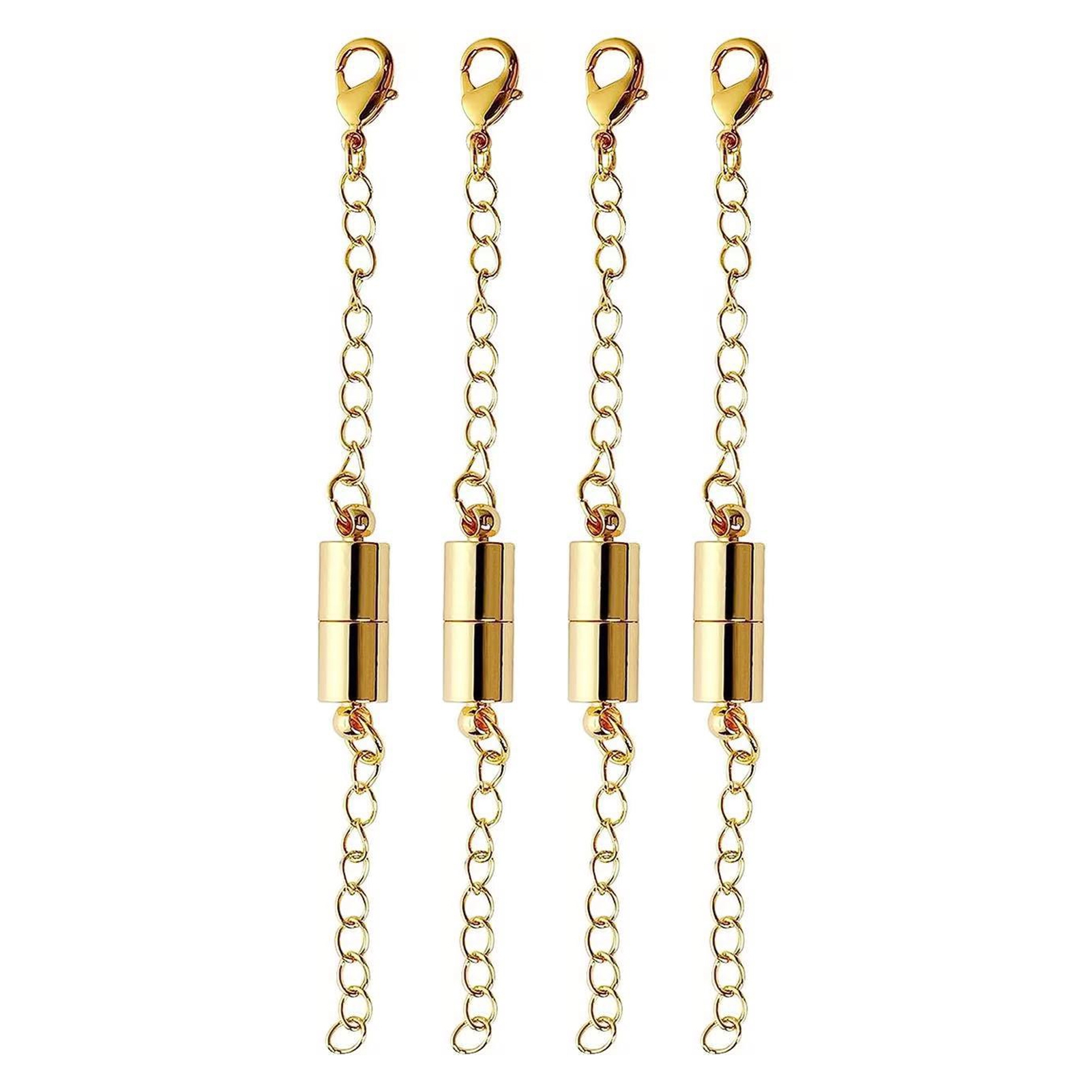 NIBOLOG 4/8 Pcs Bracelet Extended Chains with Lobster Clip Stainless ...