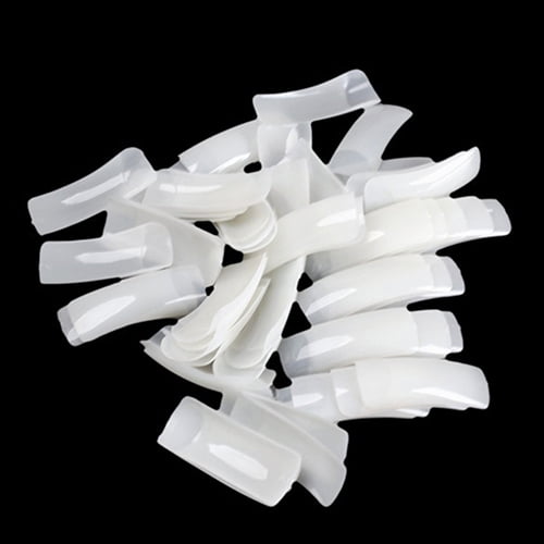 NIBOLOG 500Pcs Acrylic Natural Nude Semi-nail Half-nail False Nails ...
